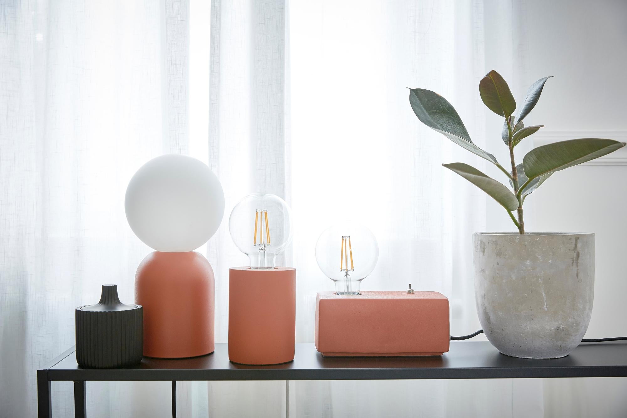 Lampe design béton terracota, BRILLIANT Wilona | Leroy Merlin