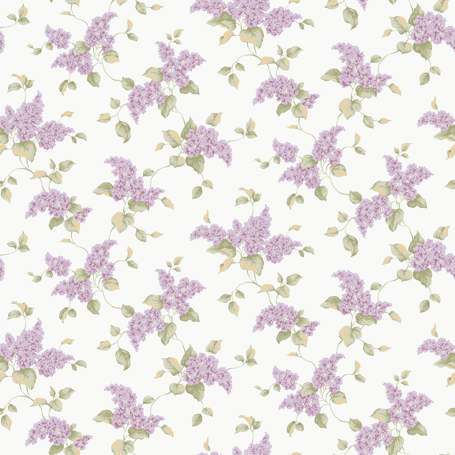 Papier peint LUTECE English Floral lilas violet | Leroy Merlin
