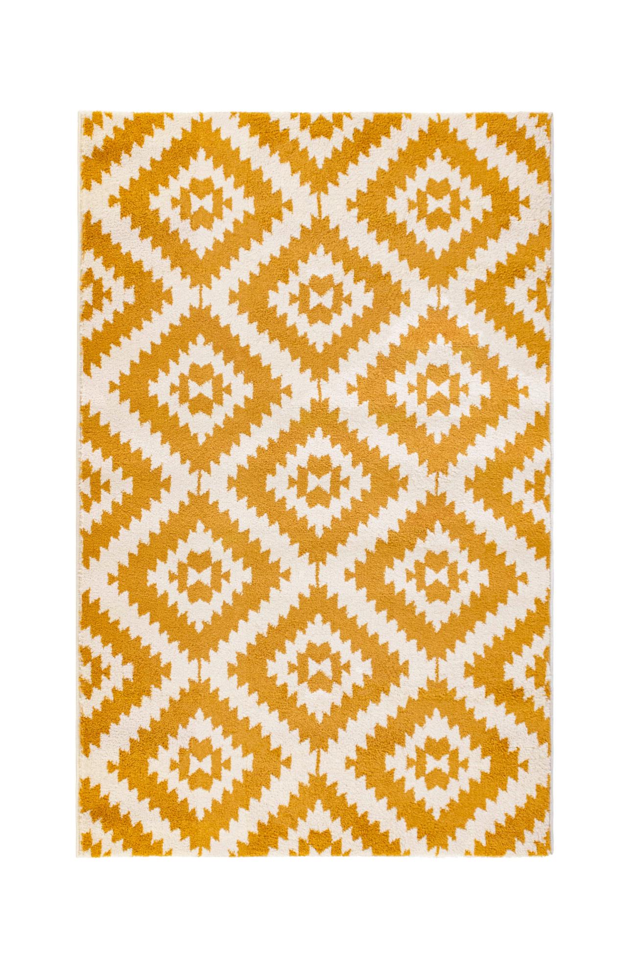 Tapis jaune rectangulaire, l.200 x L.290 cm Ikat | Leroy Merlin