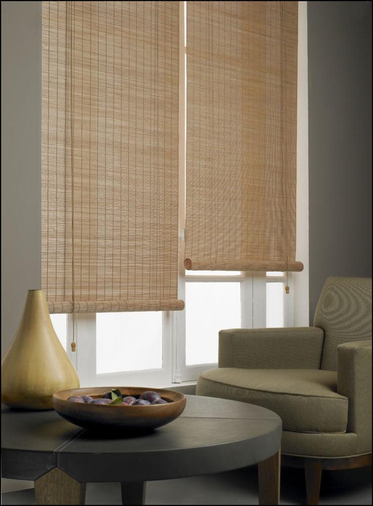 Store enrouleur tamisant Bois tissé naturel, l.110 x H.240 cm, BALLAUFF ...