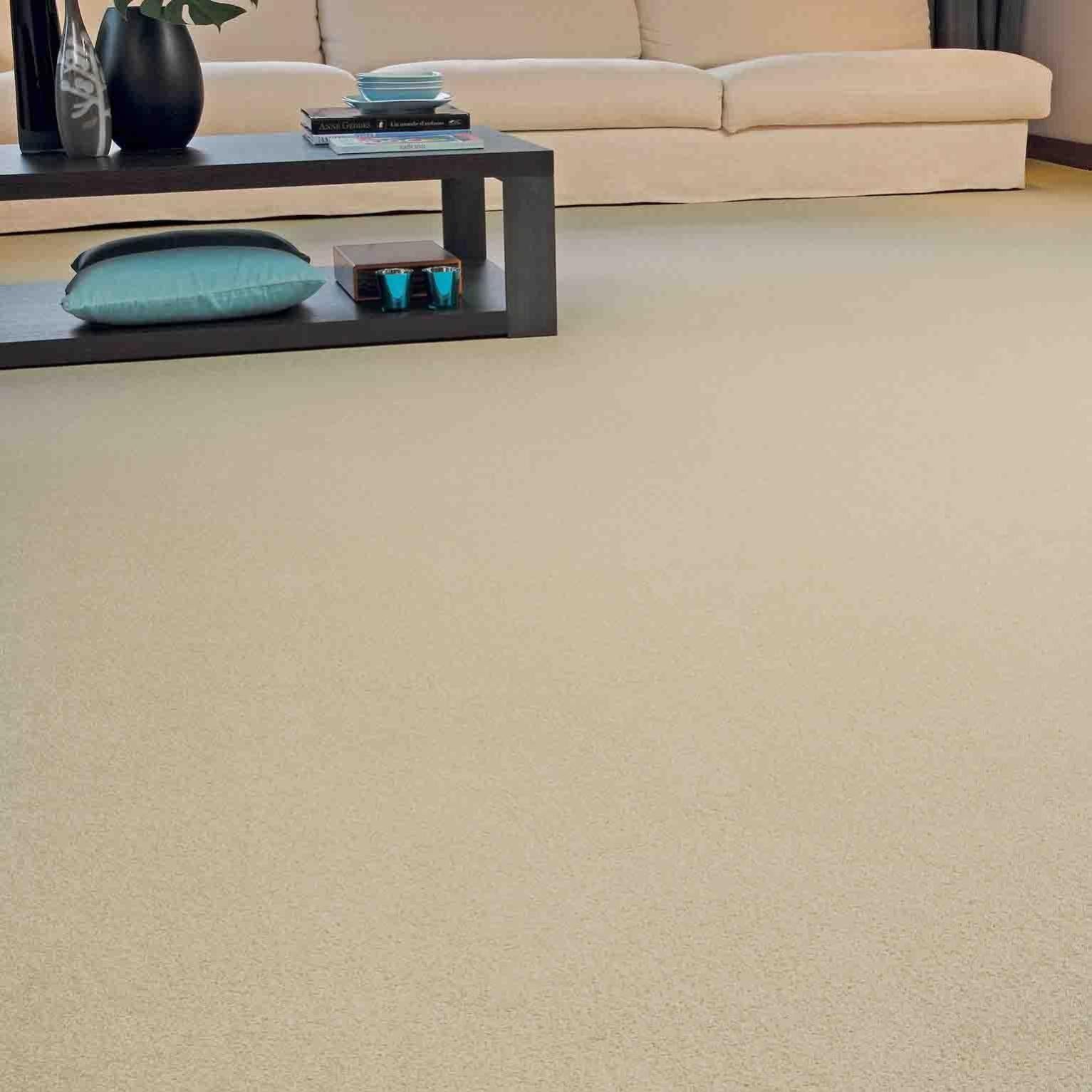 Moquette shaggy uni blanc crème, Scenario 635 duvet, rouleau l.4 m ...