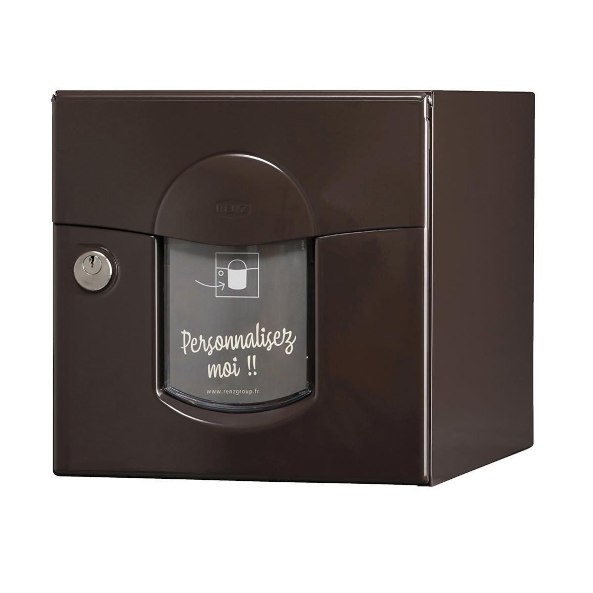 Boîte aux lettres normalisée 1 porte extérieur RENZ Soléa acier marron ...