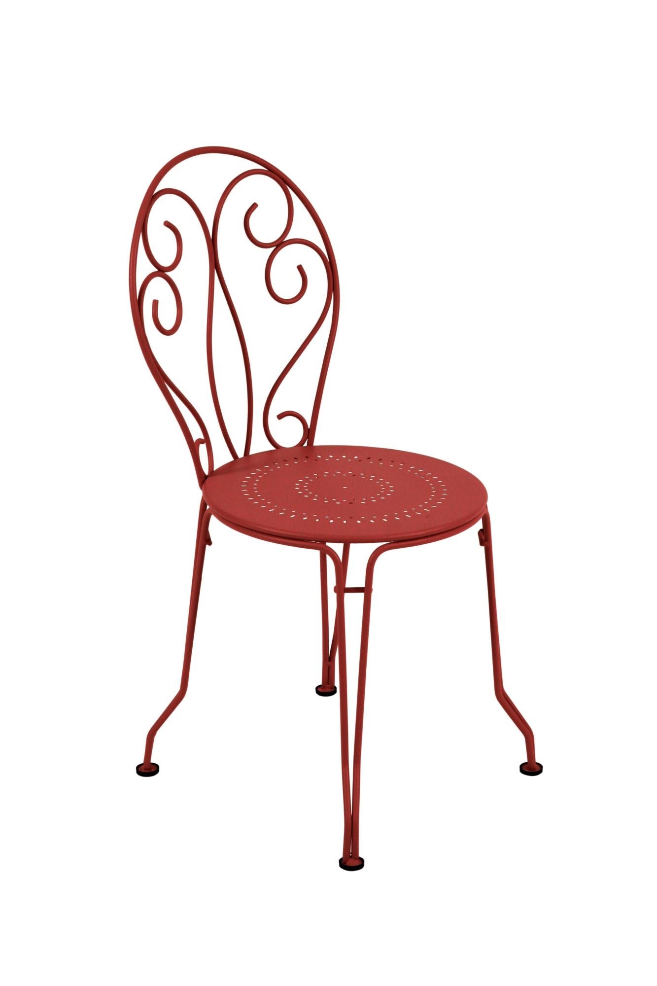 Chaise de jardin FERMOB Montmartre en acier rouge | Leroy Merlin