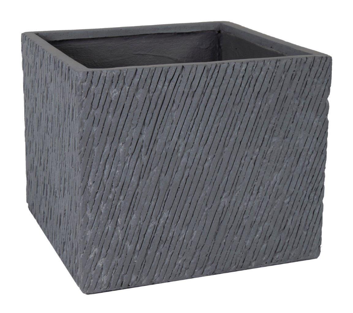 Pot fibre pot L.28 x l.28 x H.28 cm gris clair | Leroy Merlin