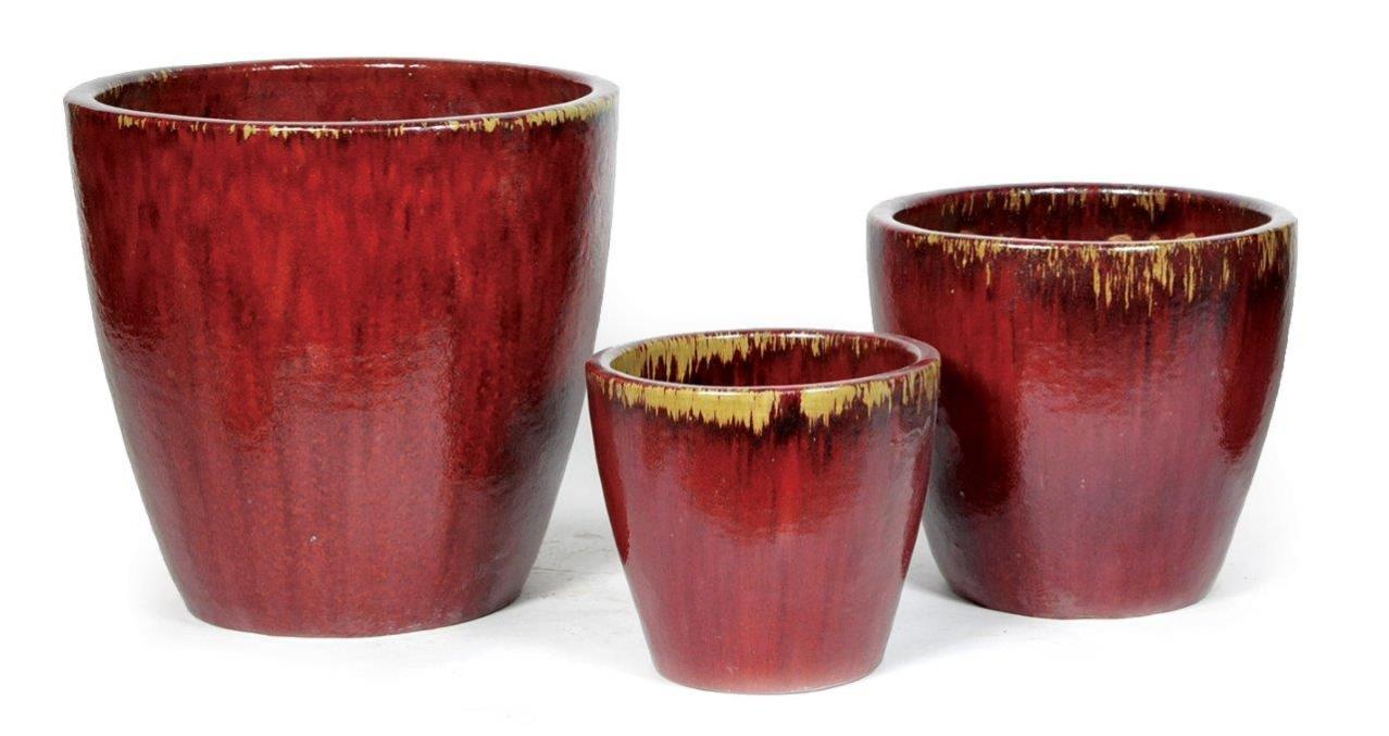Pot céramique émaillée pot Diam.48 x H.48 cm rouge | Leroy Merlin