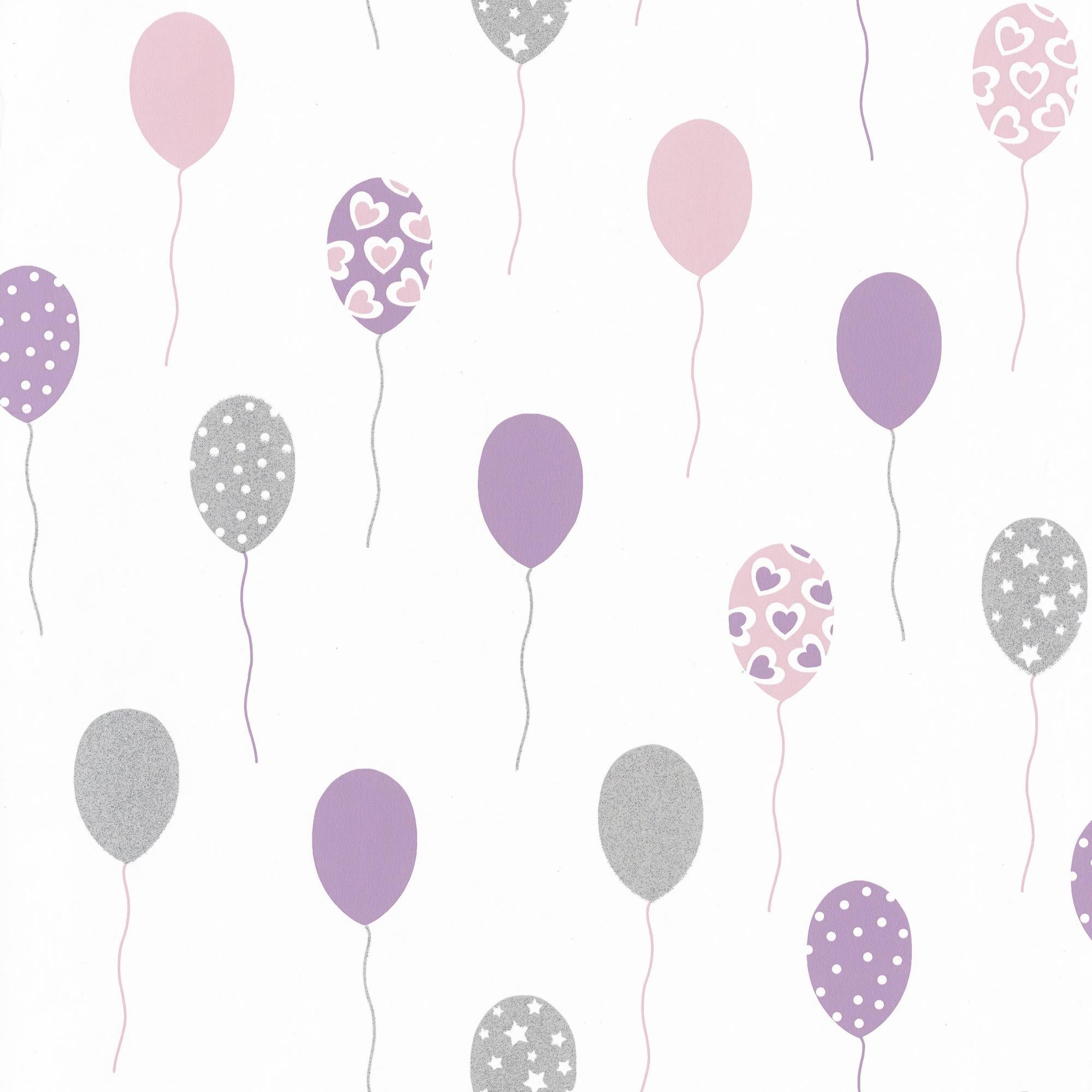 Papier peint intissé Girl power party time rose/parme/gris | Leroy Merlin