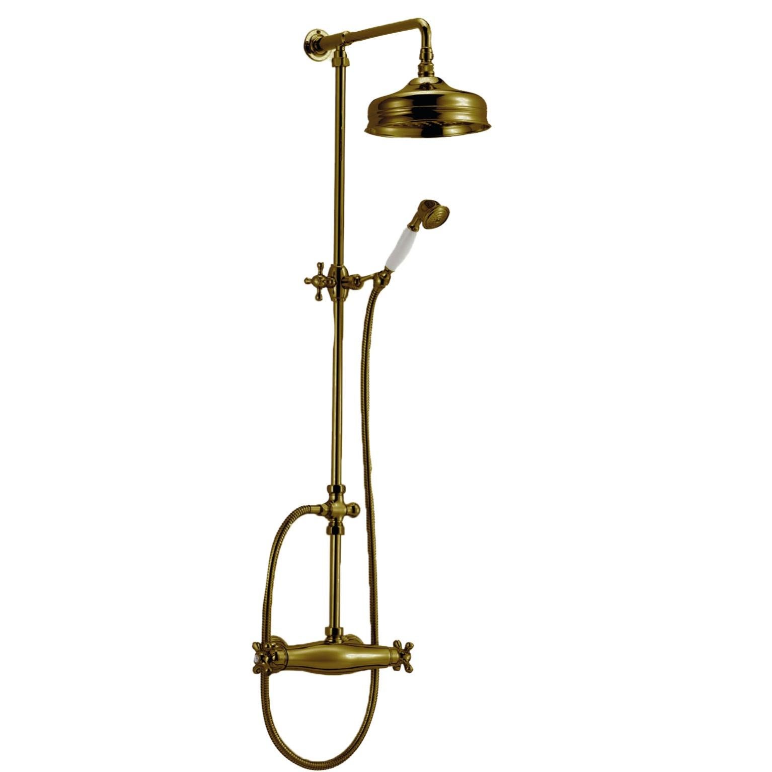 Colonne de douche avec robinetterie, MARTI 1921 Thermostatique bronze ...