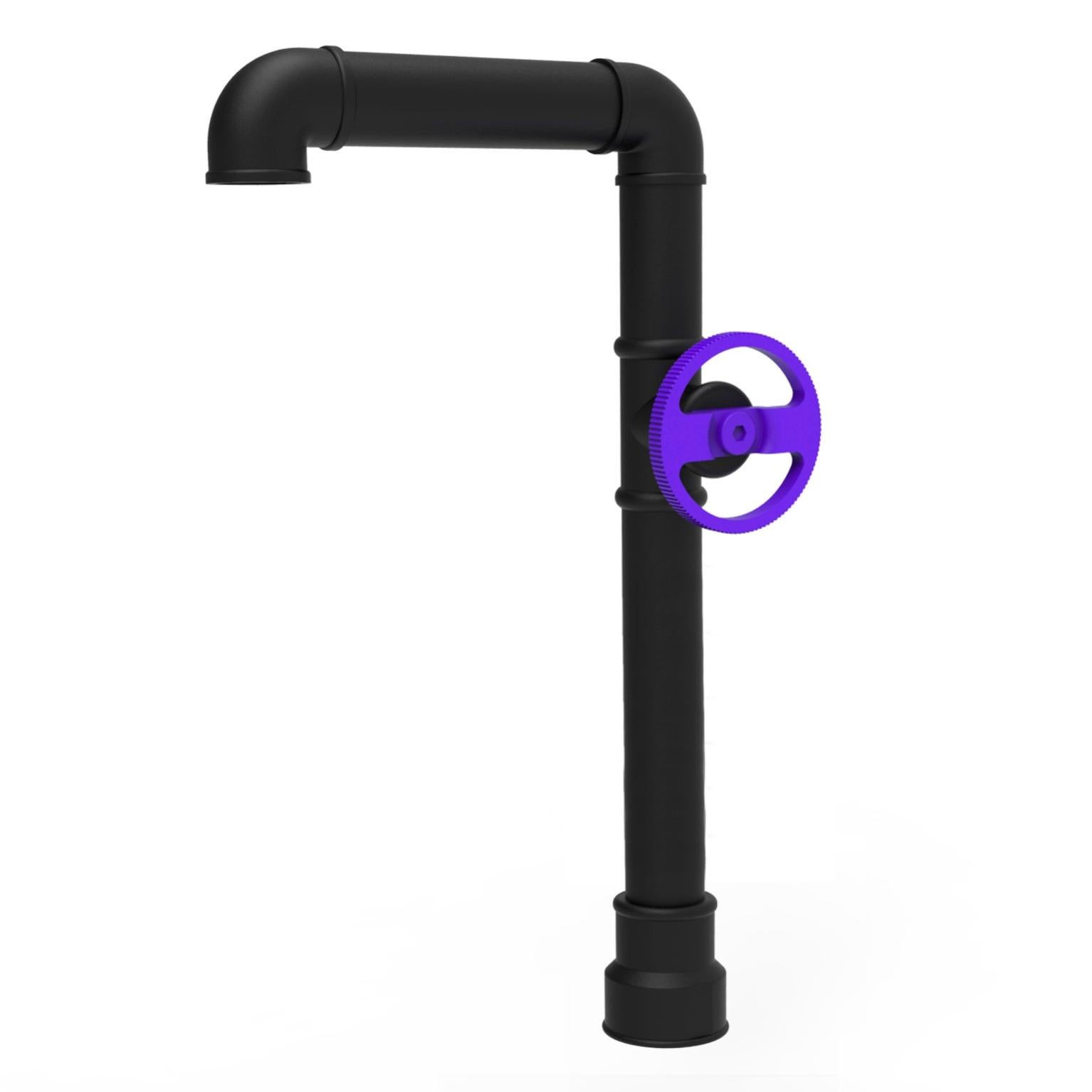 Mitigeur de lavabo noir violet mat, MARTI 1921 Pompier haut | Leroy Merlin