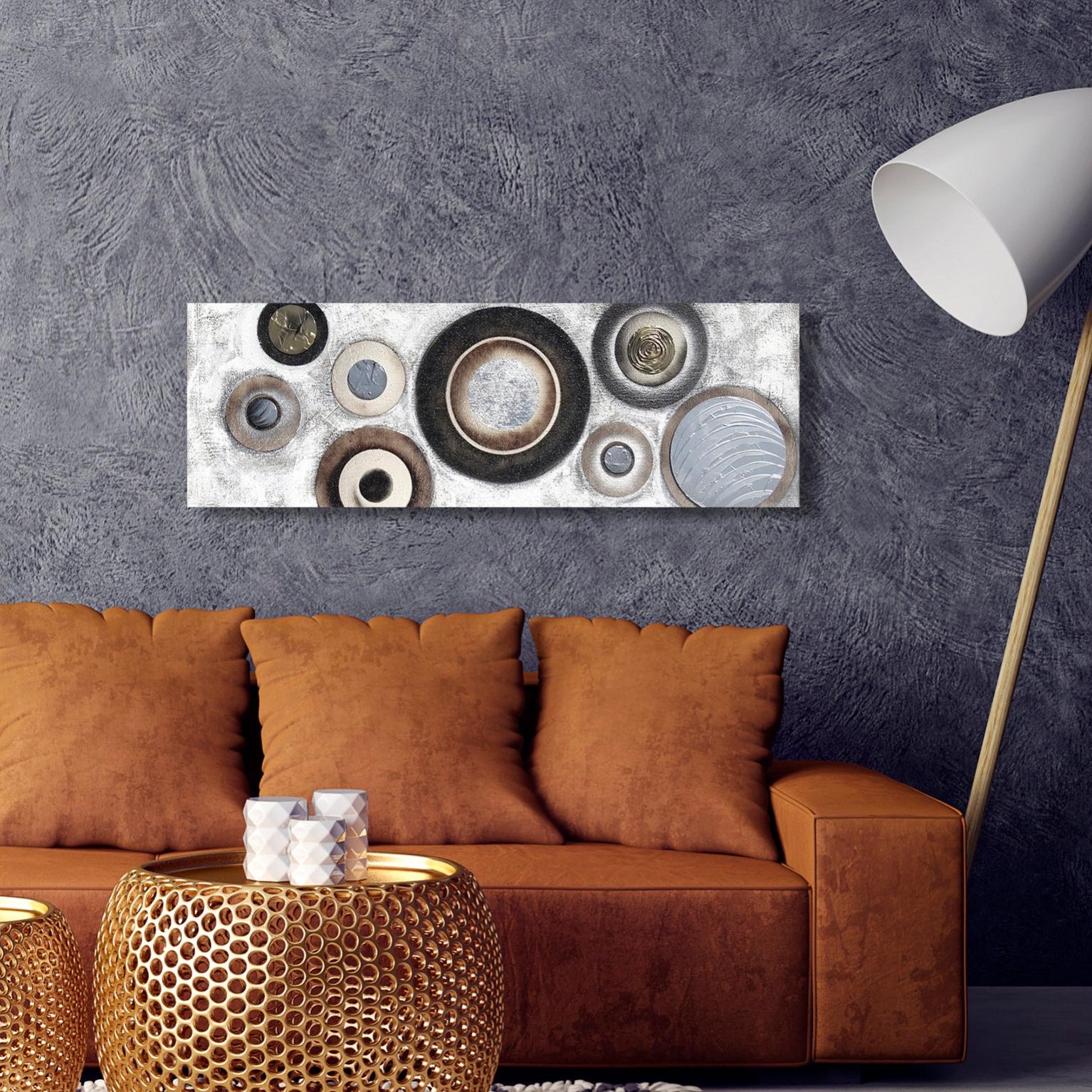 Toile peinte Cercles design, multicolore l.120 x H.40 cm | Leroy Merlin