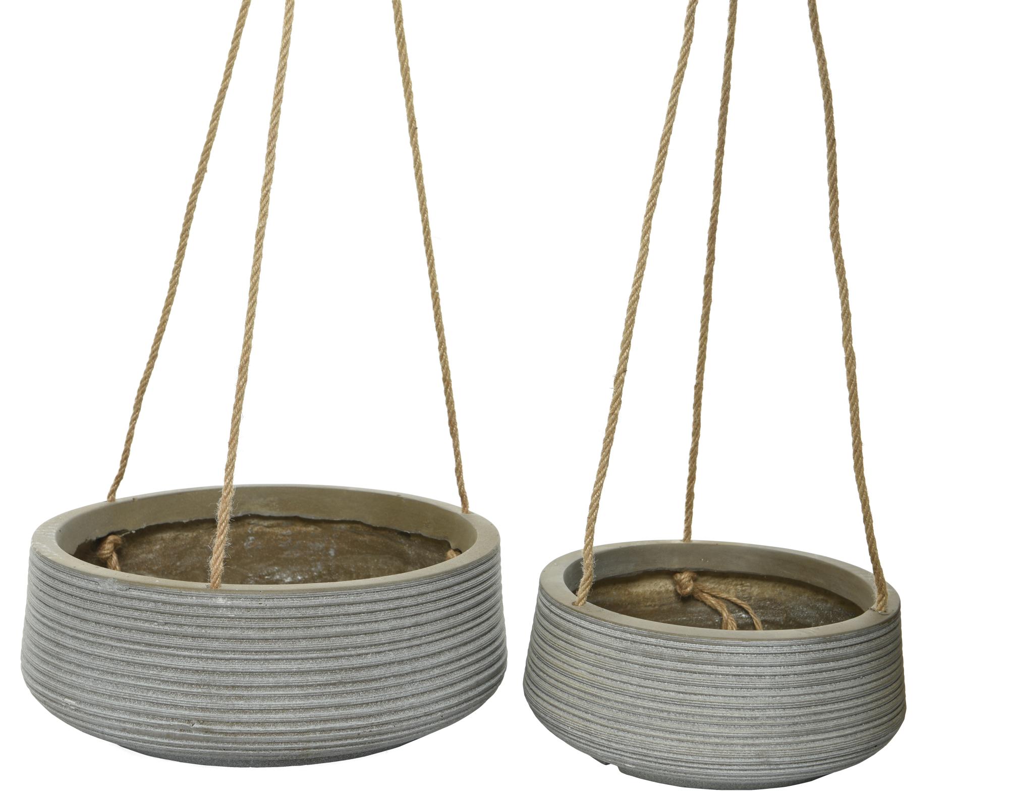 Lot de 2 Cache-pot à suspendre argile KAEMINGK 30*12 24*10 taupe ...
