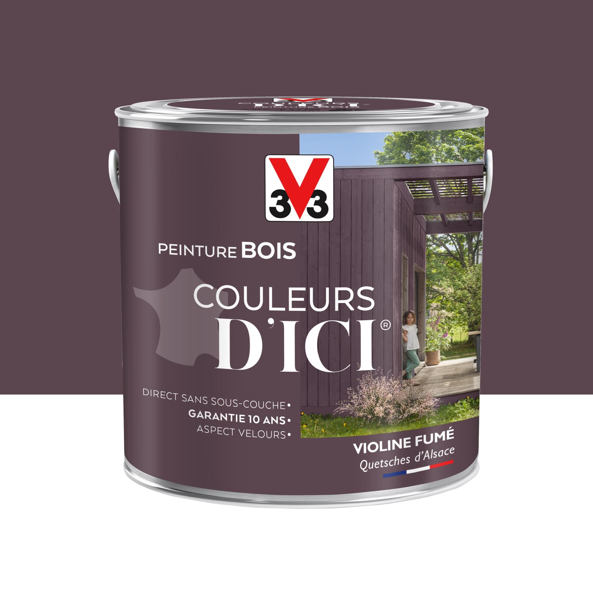 Peinture bois extérieur Couleurs d'ici® V33, violine fumé mat 2 l ...