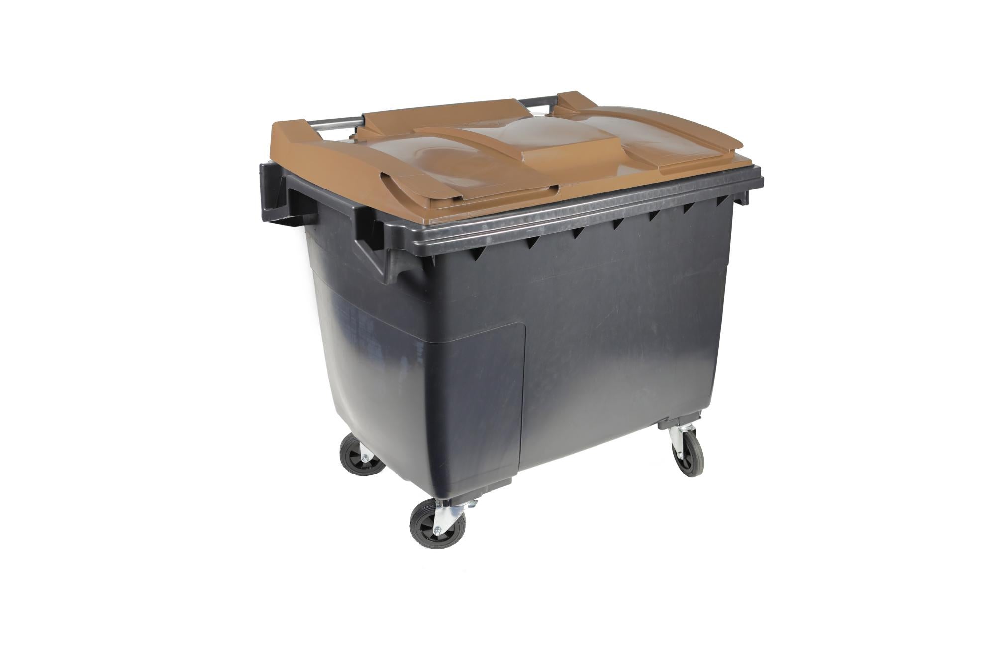 Poubelle de rue SULO 660 l sur 4 roues avec couvercle, gris anthracite ...