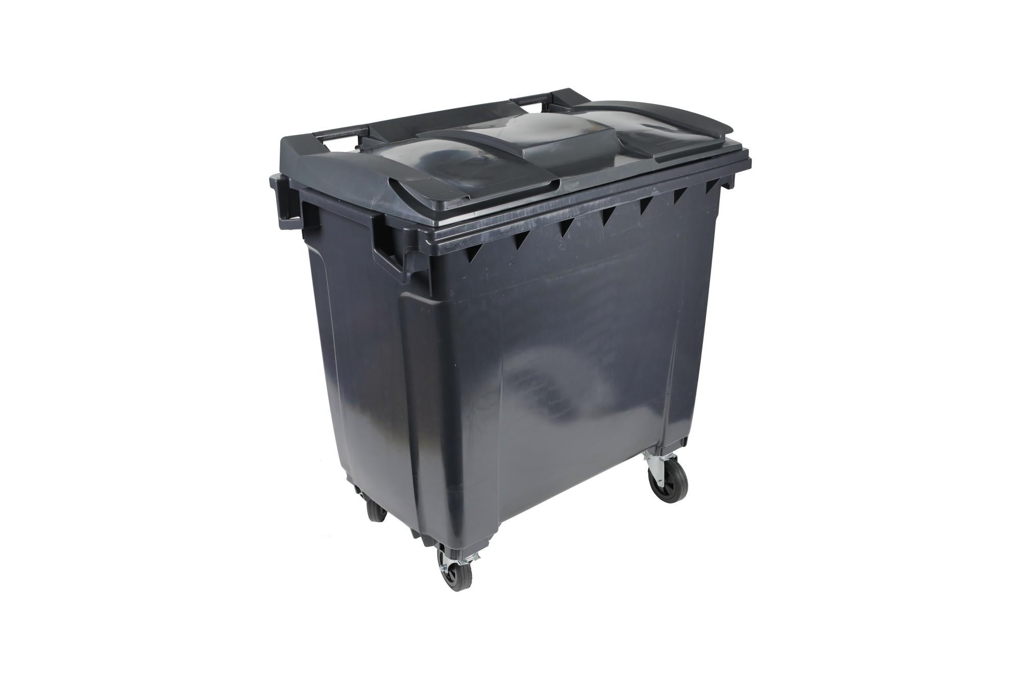Poubelle de rue SULO 770 l sur 4 roues avec couvercle, gris anthracite ...