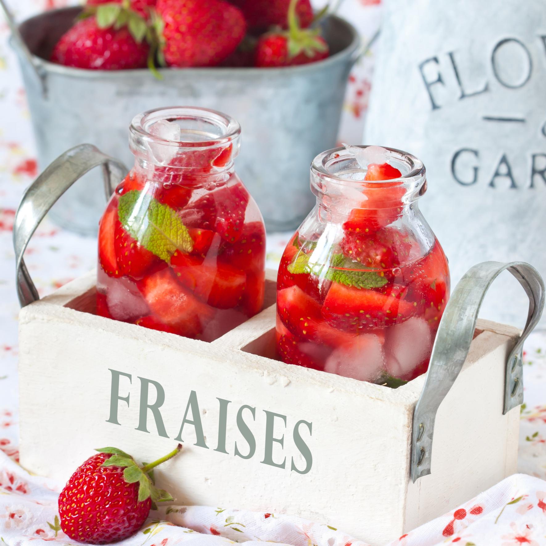 Verre imprimé Pot de fraises ARTIS l.45 x H.45 cm | Leroy Merlin