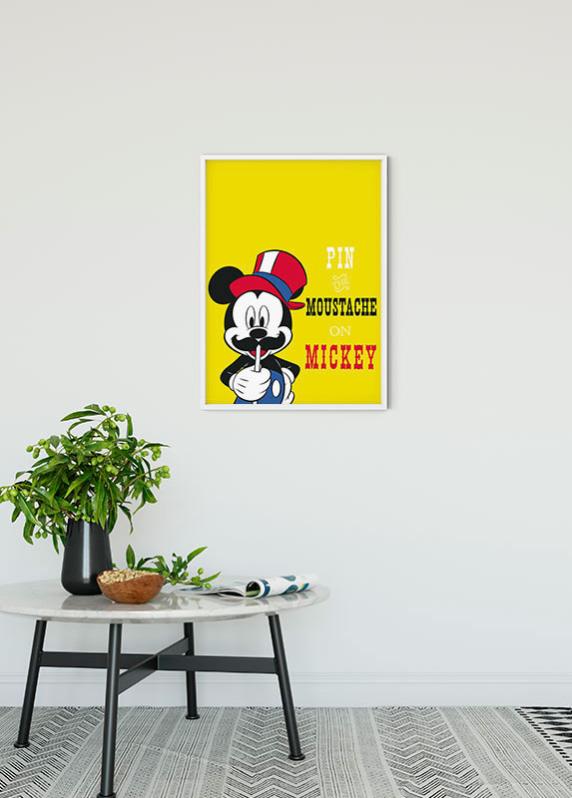 Affiche MICKEY MOUSE MOUSTACHE KOMAR l.30 x H.40 cm | Leroy Merlin