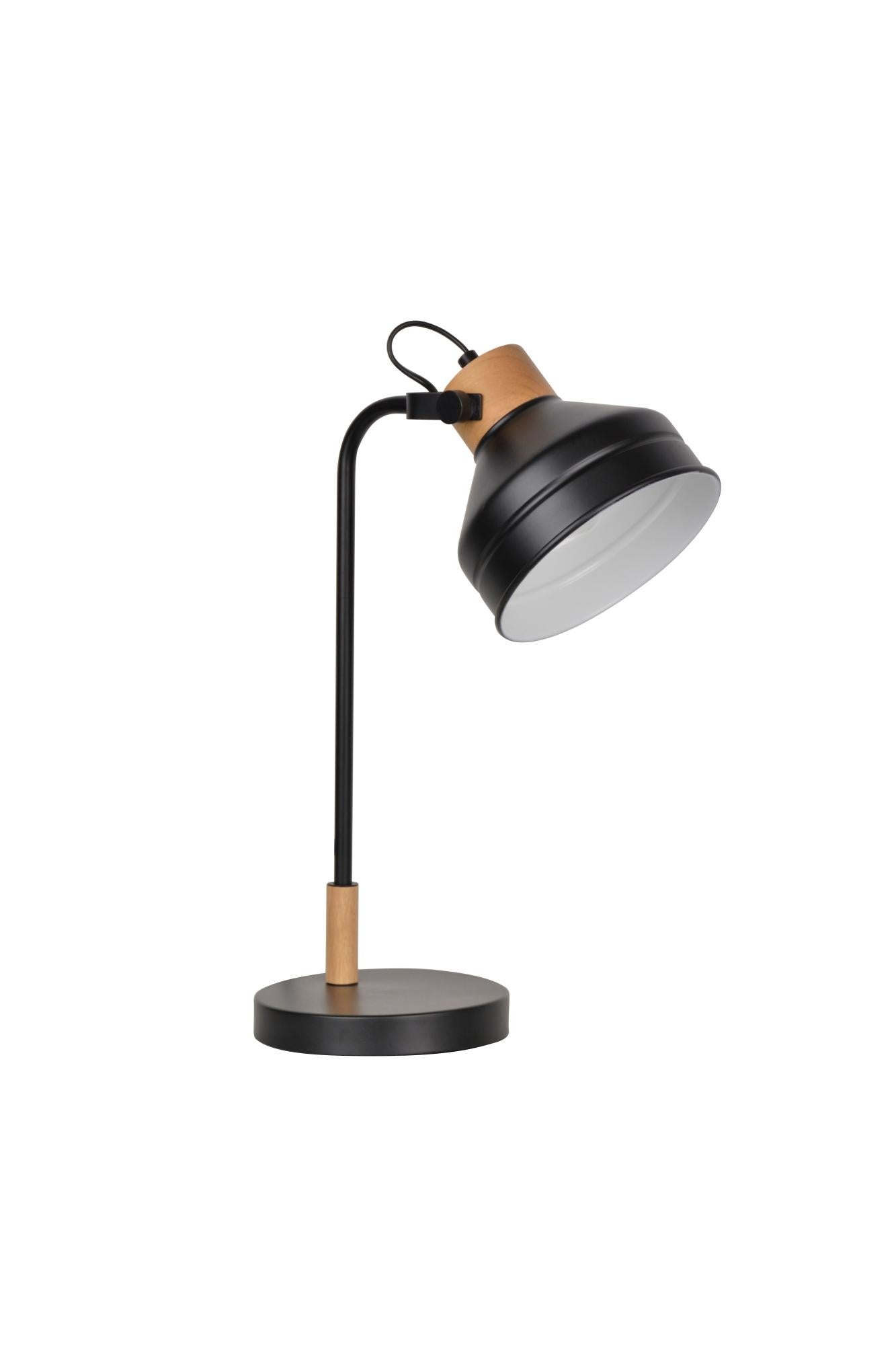 Lampe e14 noir & bois, COREP Clayton H.44 cm | Leroy Merlin