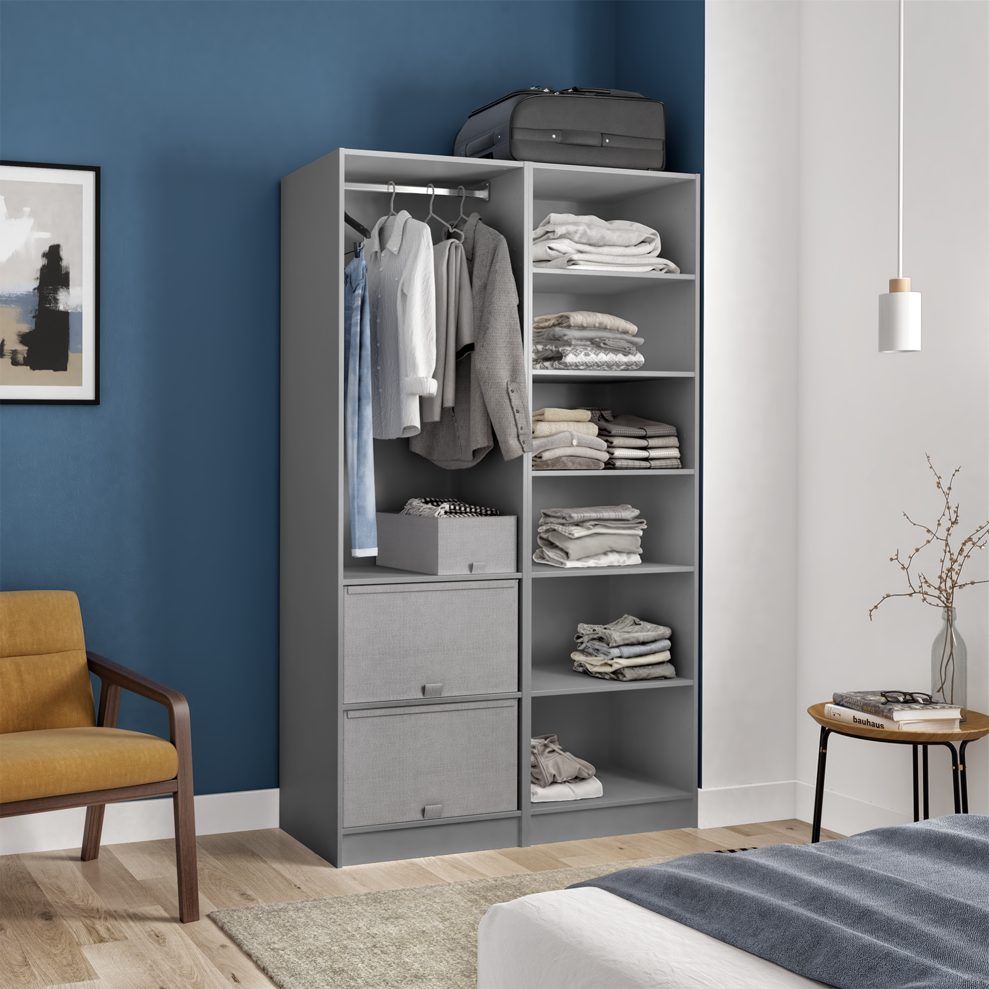 Dressing SPACEO Home / caisson gris H.200 x l.120 x P.45 cm | Leroy Merlin