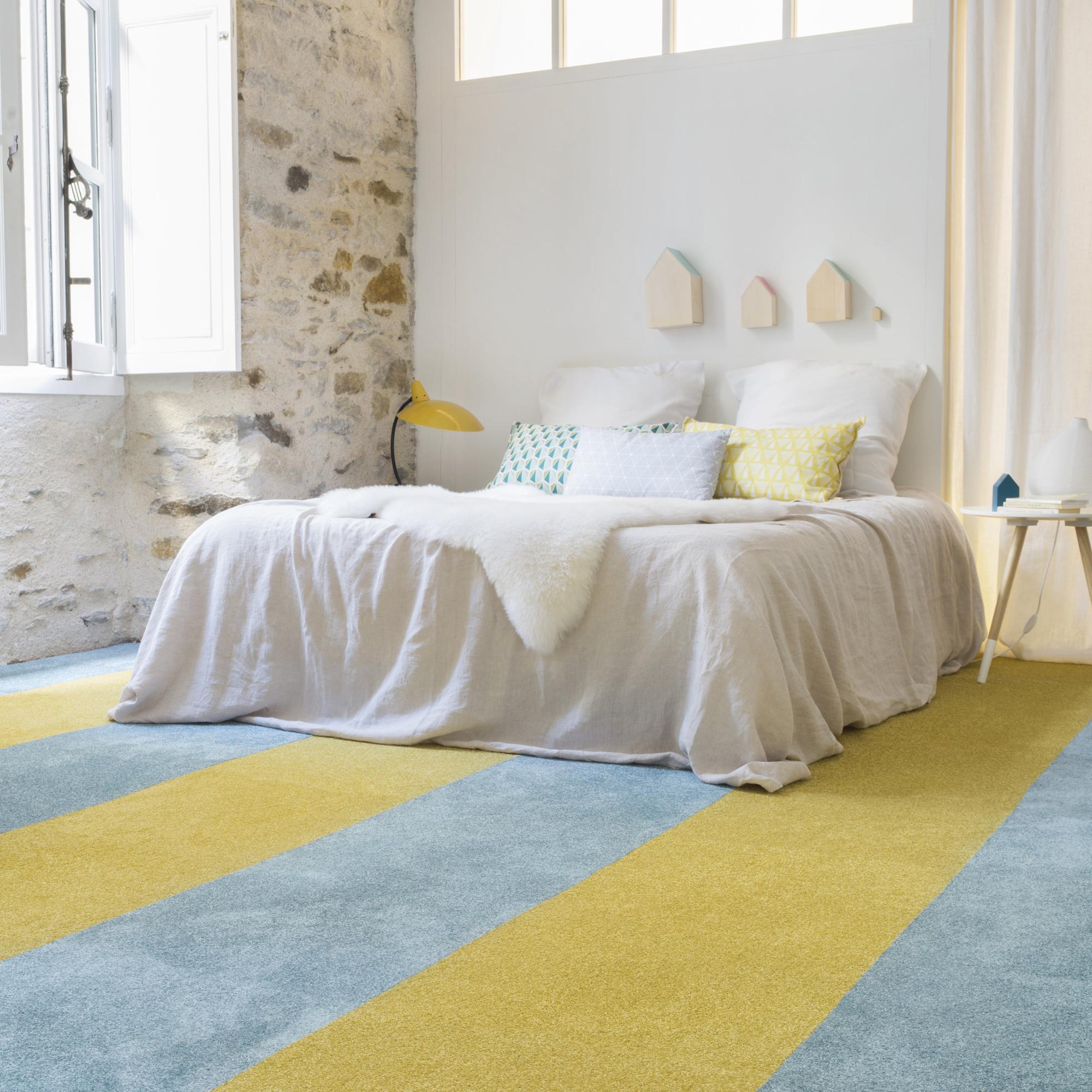 Dalle moquette velours ras BALSAN Ultrasoft jaune L.50 x l.50 cm ...