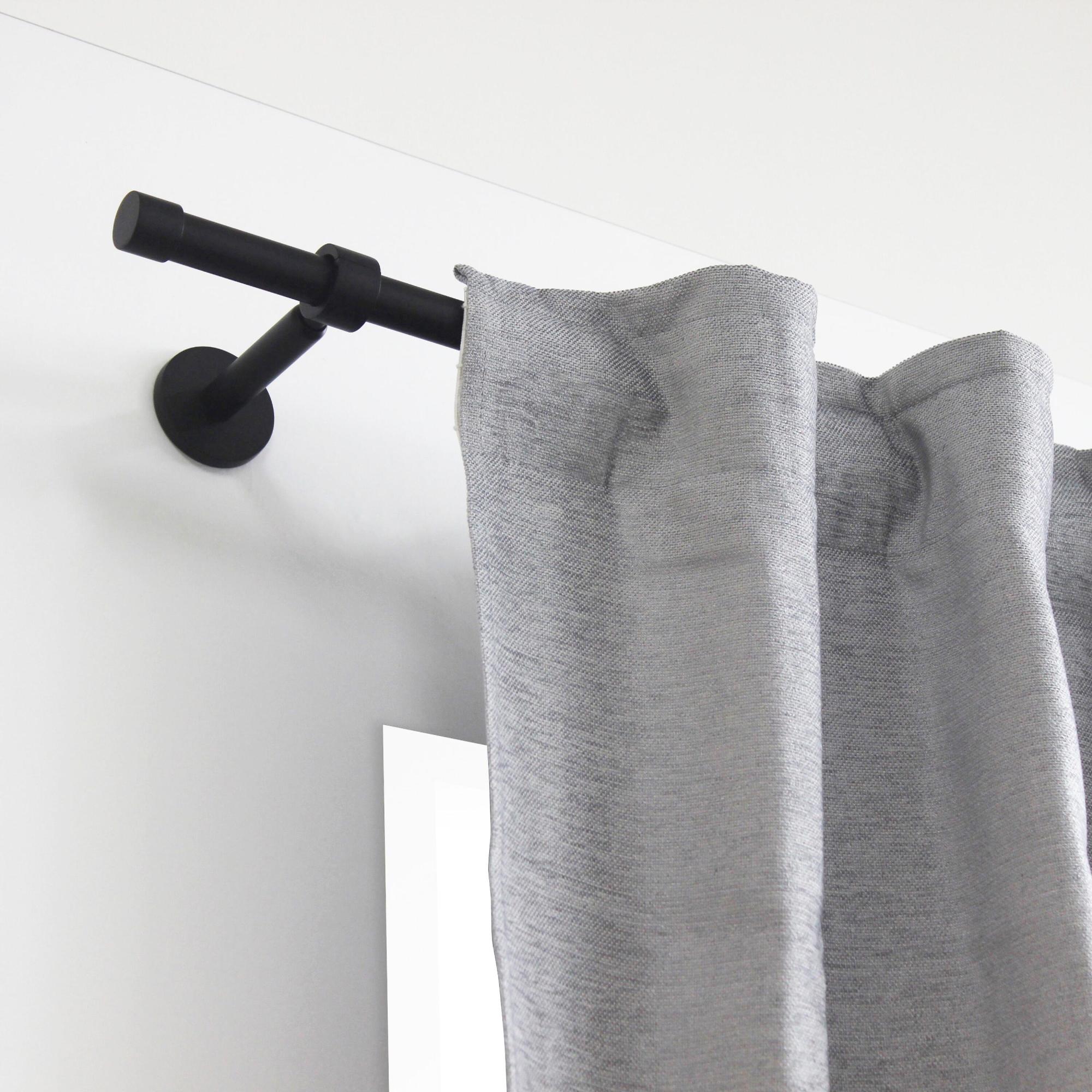 Barre à rideau noir Facto, L.120 - 210 cm, diam.20 mm, INSPIRE | Leroy ...