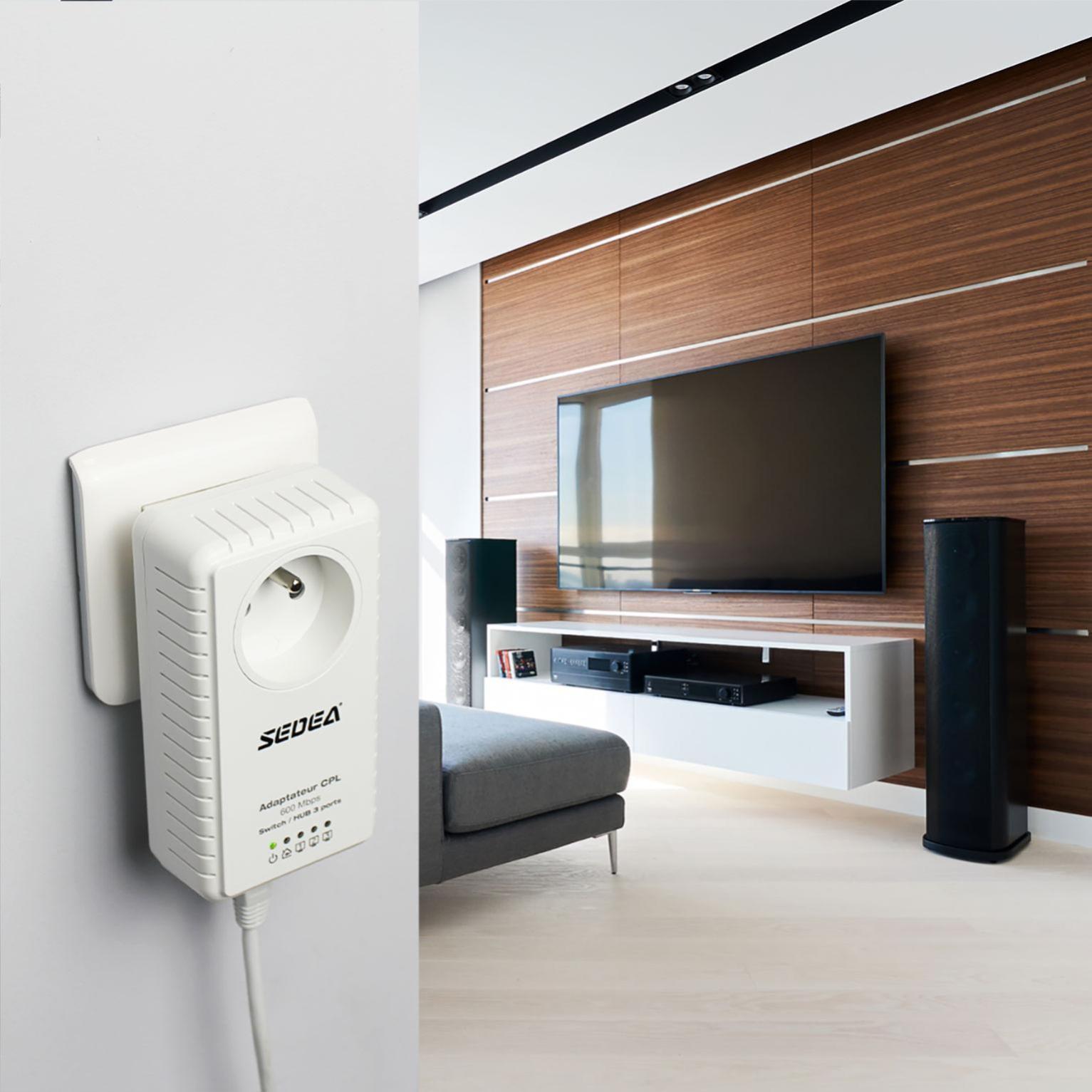 Adaptateur CPL Sedea 1 x cpl mini 600 hub 3 | Leroy Merlin