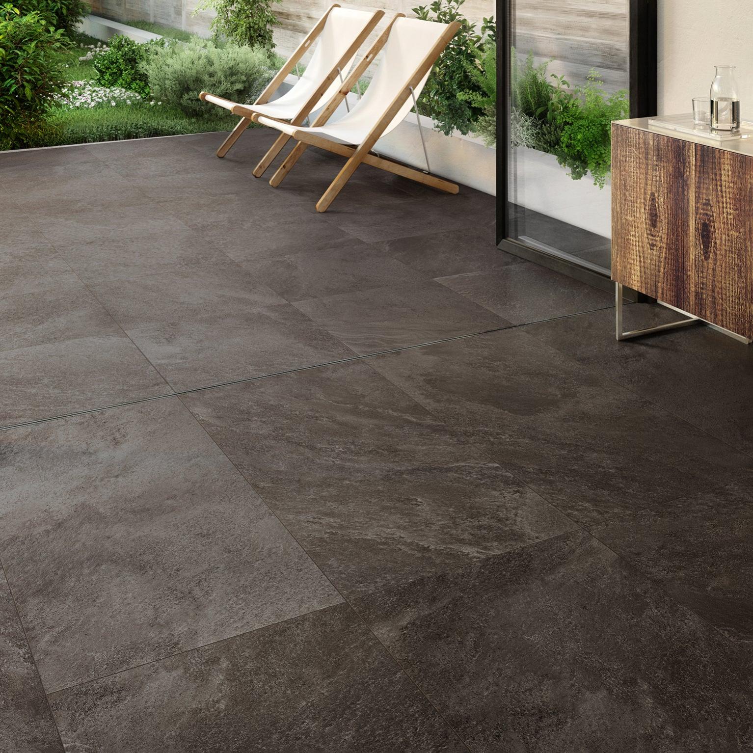 Carrelage effet pierre noir Shadestone l.30 x L.60 cm SANT'AGOSTINO ...