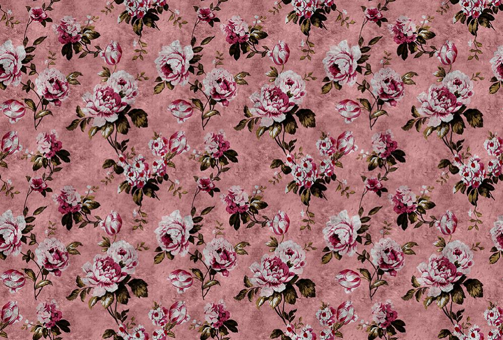 Papier peint panoramique Wild roses rose pastel intissé l.400 x H.270 ...