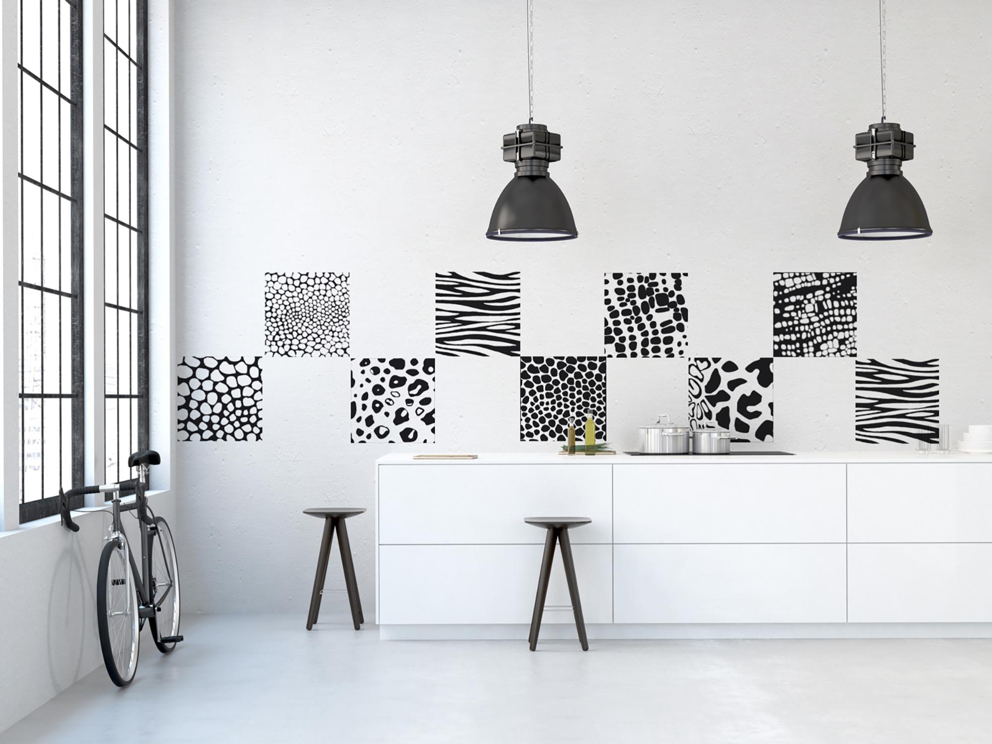 Stickers décoratifs CARRES DECO BLACK & WHITE 30 cm x 30 cm | Leroy Merlin