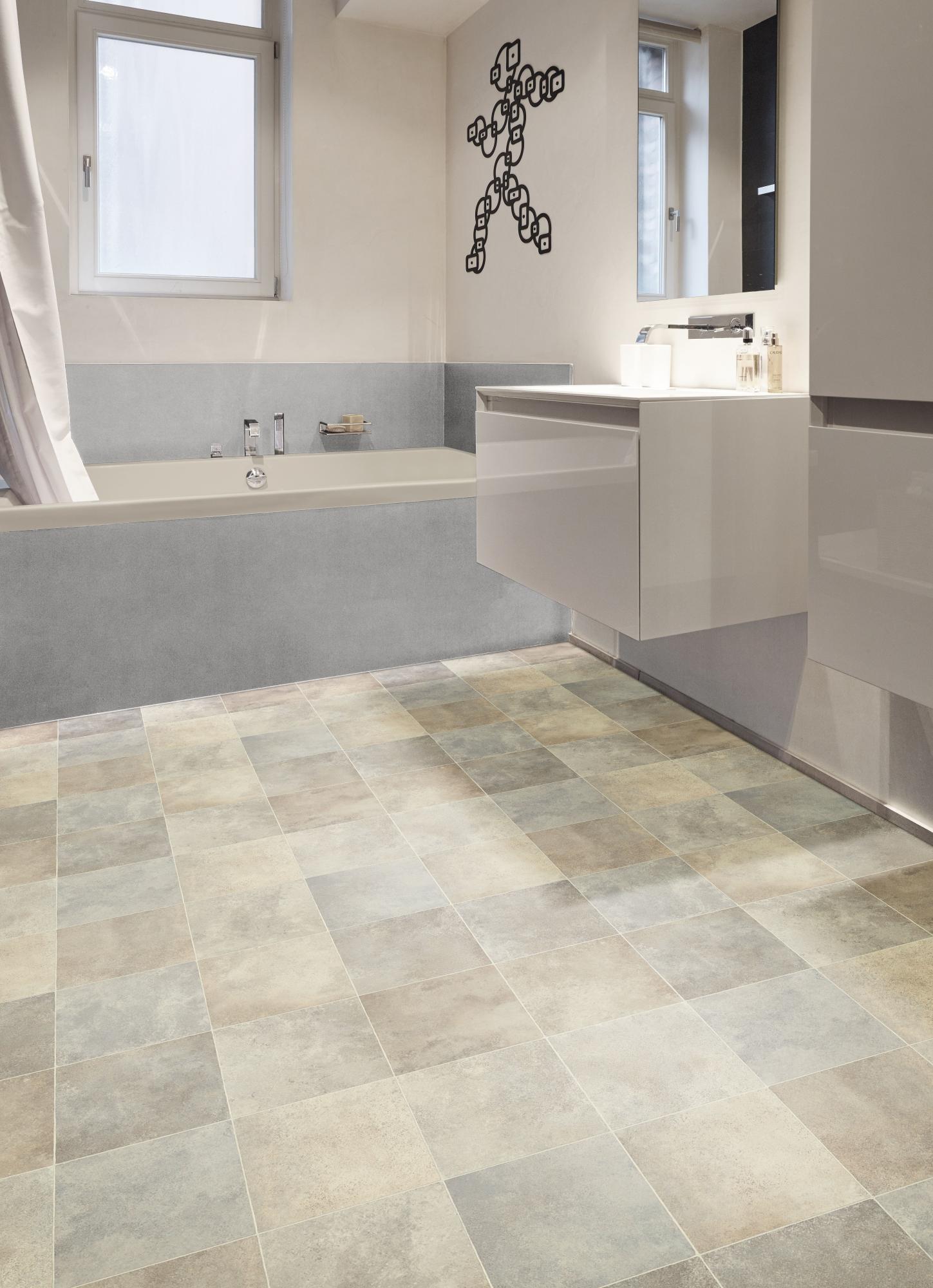 Sol PVC effet carrelage strasbourg Loft BEAUFLOR rouleau l.4 m | Leroy ...