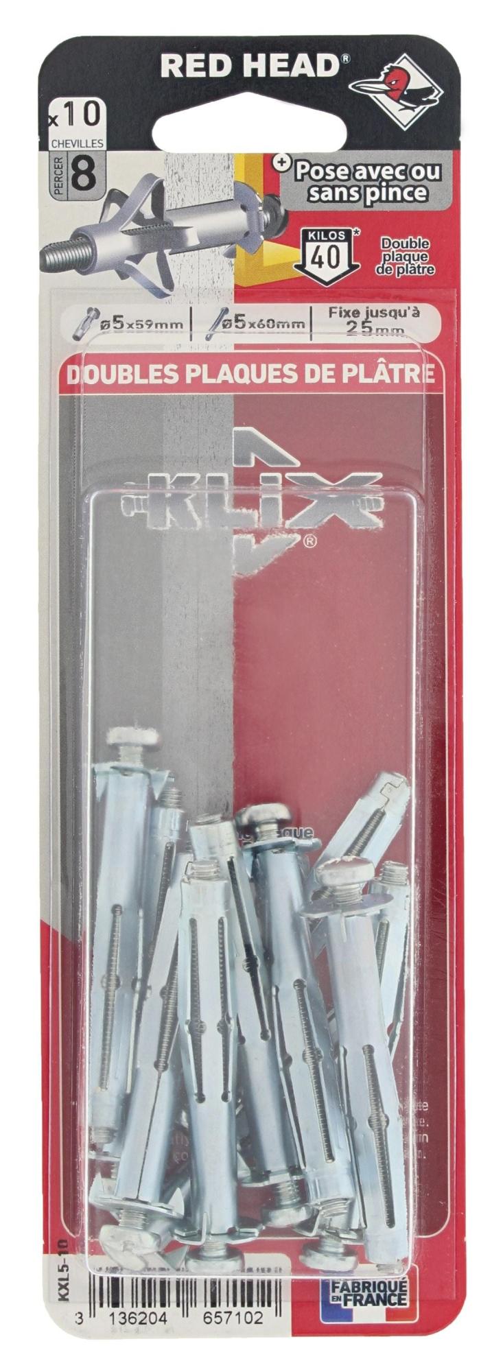 10 cheville à expansion RED HEAD, Diam.5 x L.59 mm | Leroy Merlin