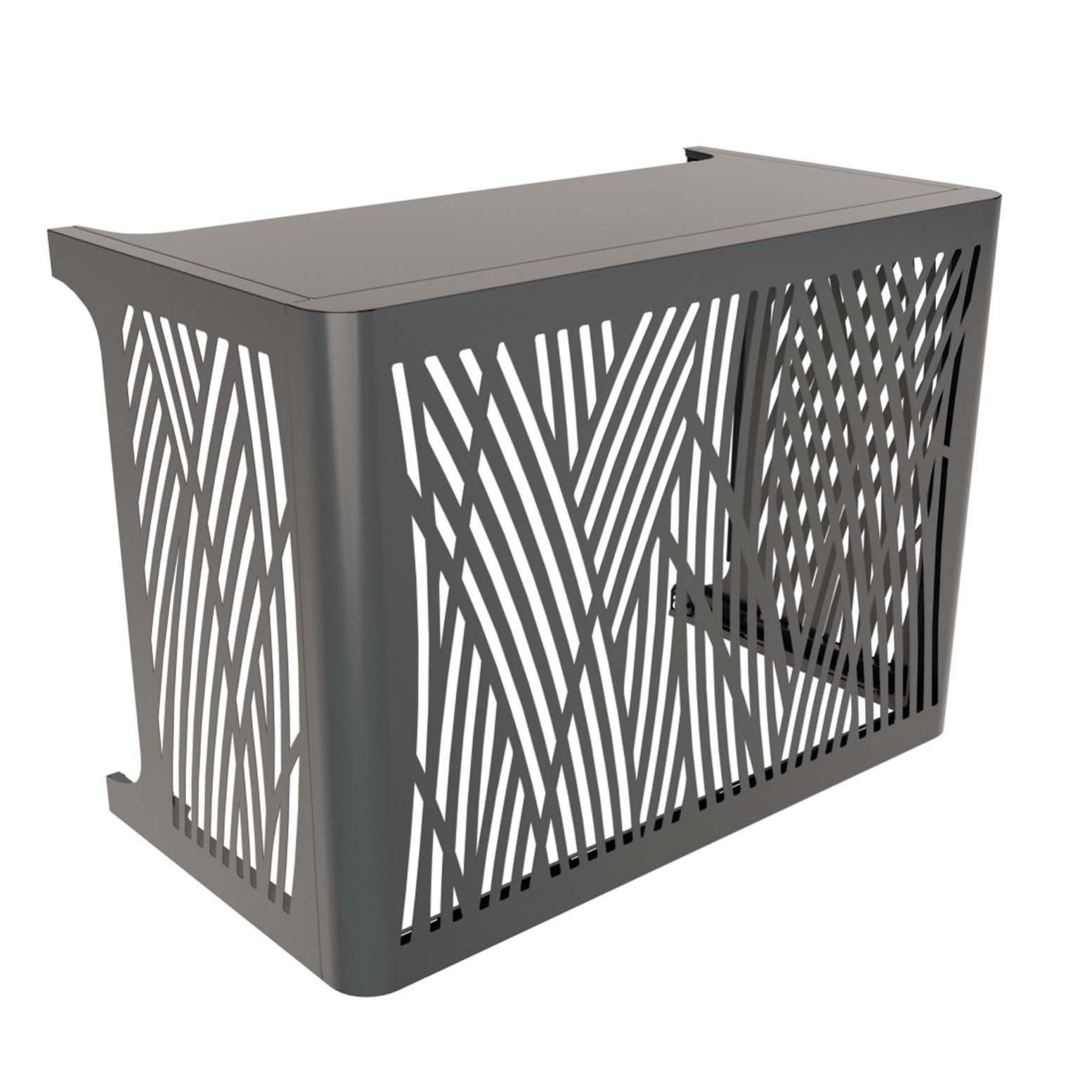 Cache-climatiseur, OUTSTEEL Brousse acier anthracite, l.102.5 x H.75 cm ...