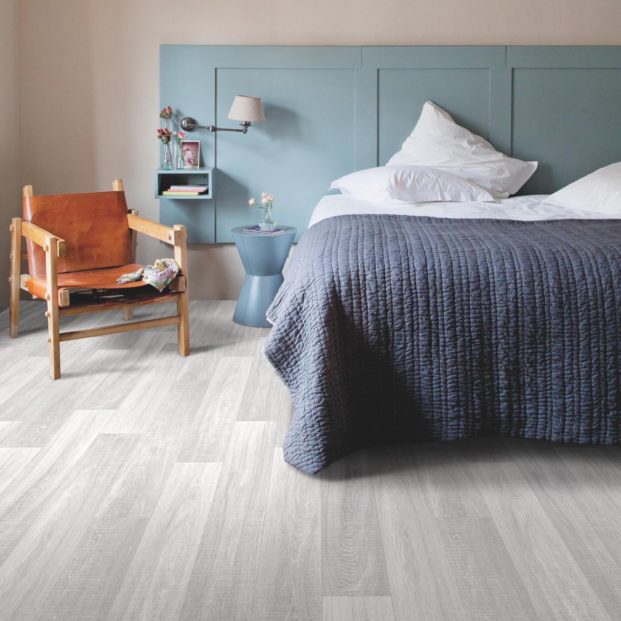 Sol PVC effet bois chêne blanchi Comfortex BEAUFLOR rouleau l.4 m ...