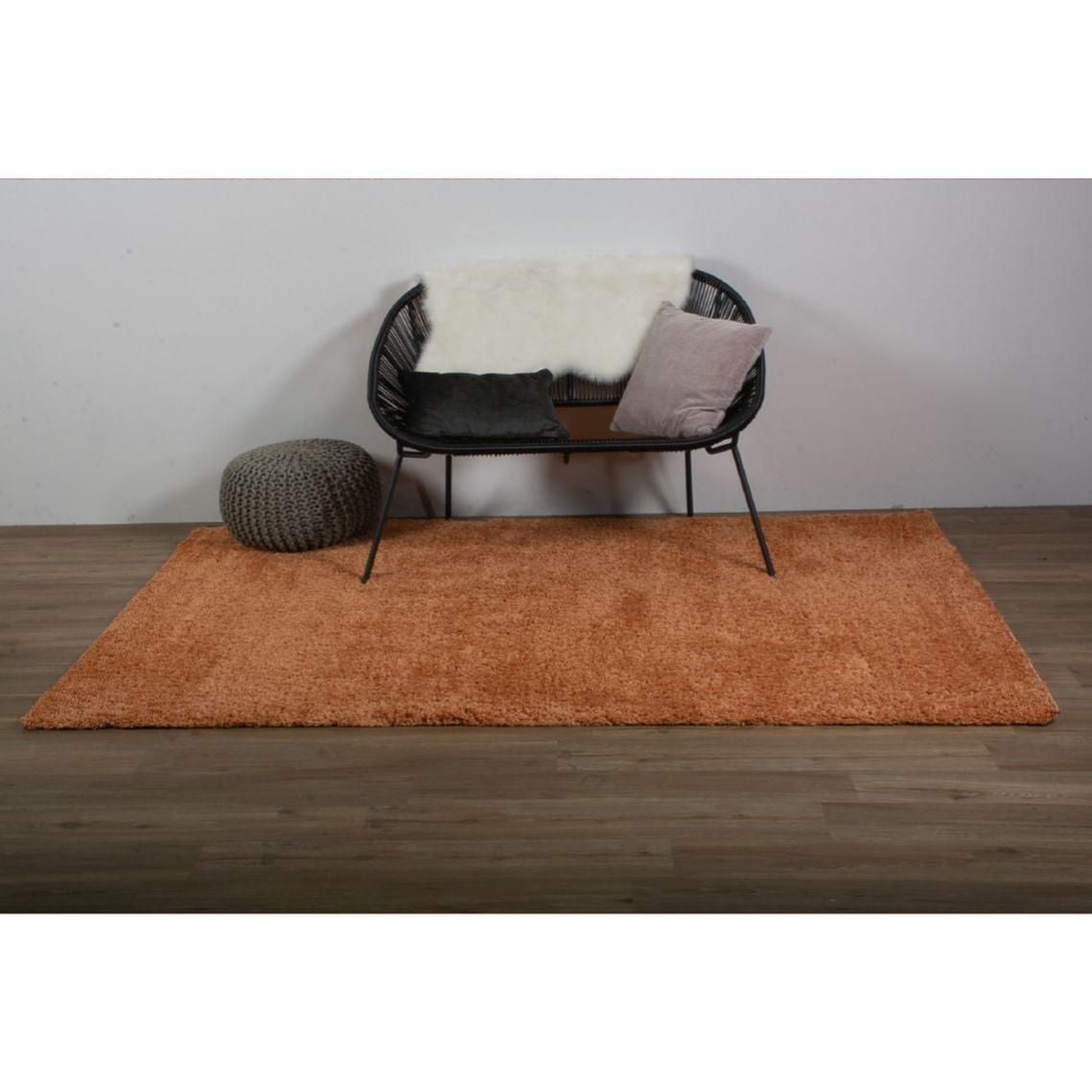 Tapis décoratif orange rectangulaire, l.160 x L.230 cm Dahlia | Leroy ...