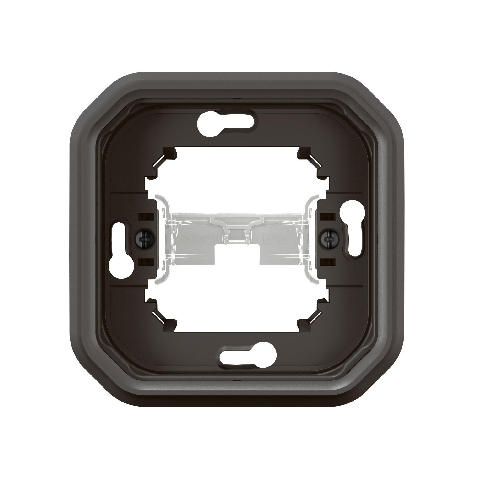 Support et plaque 1 poste encastré Plexo, LEGRAND, anthracite | Leroy ...