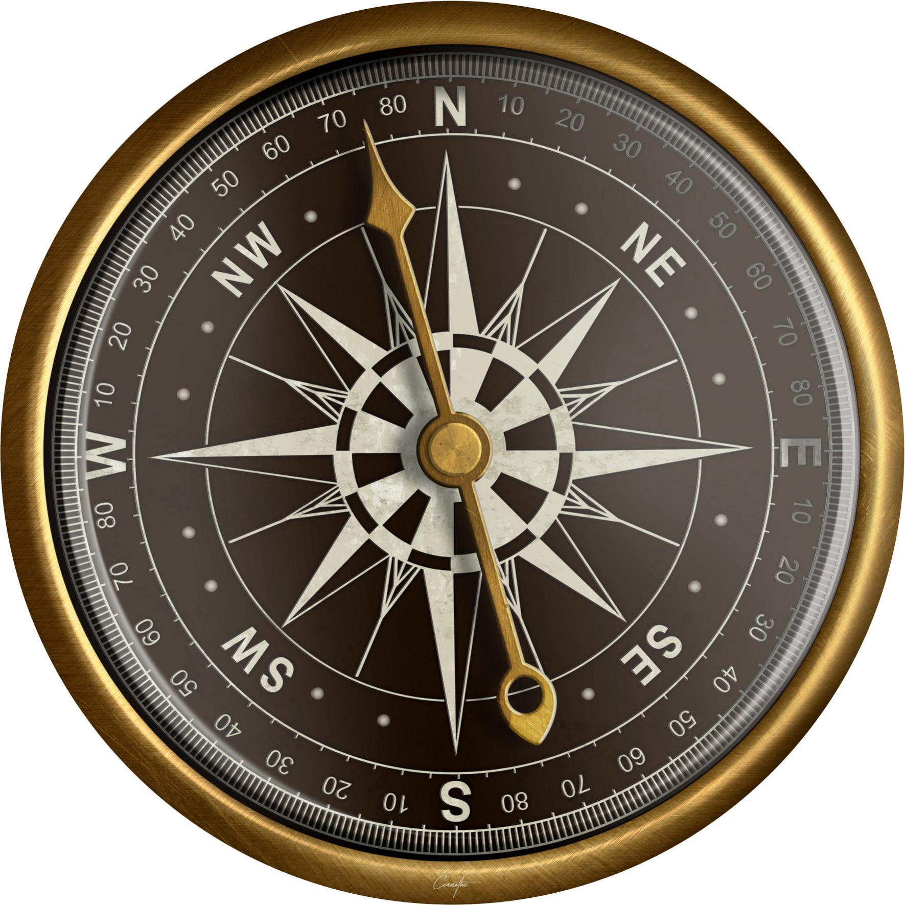 Verre imprimé Boussole noire ARTIS l.23 x H.23 cm | Leroy Merlin