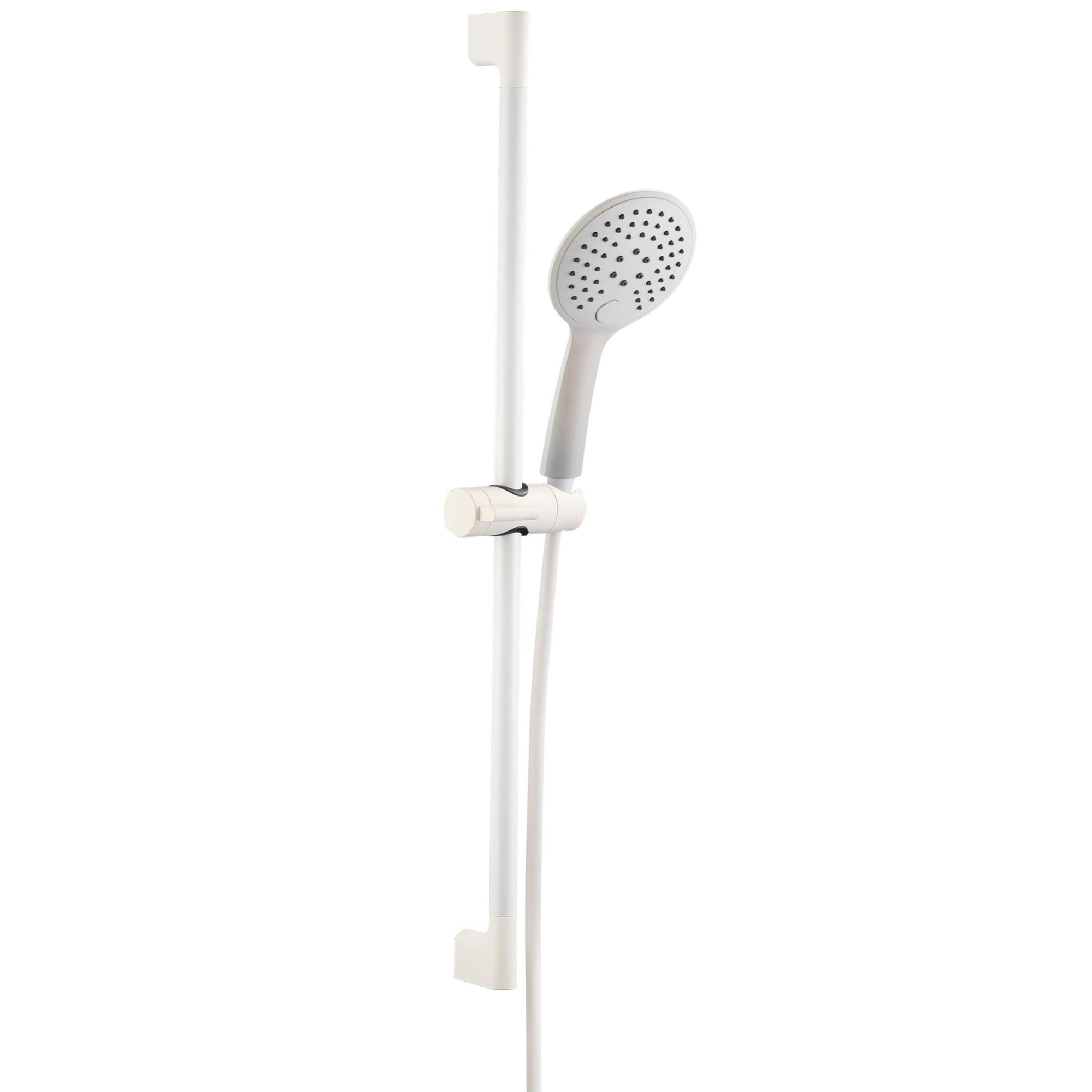 Pommeau De Douche 3 Jets Flexible Et Barre Essebagno Envol Blanc