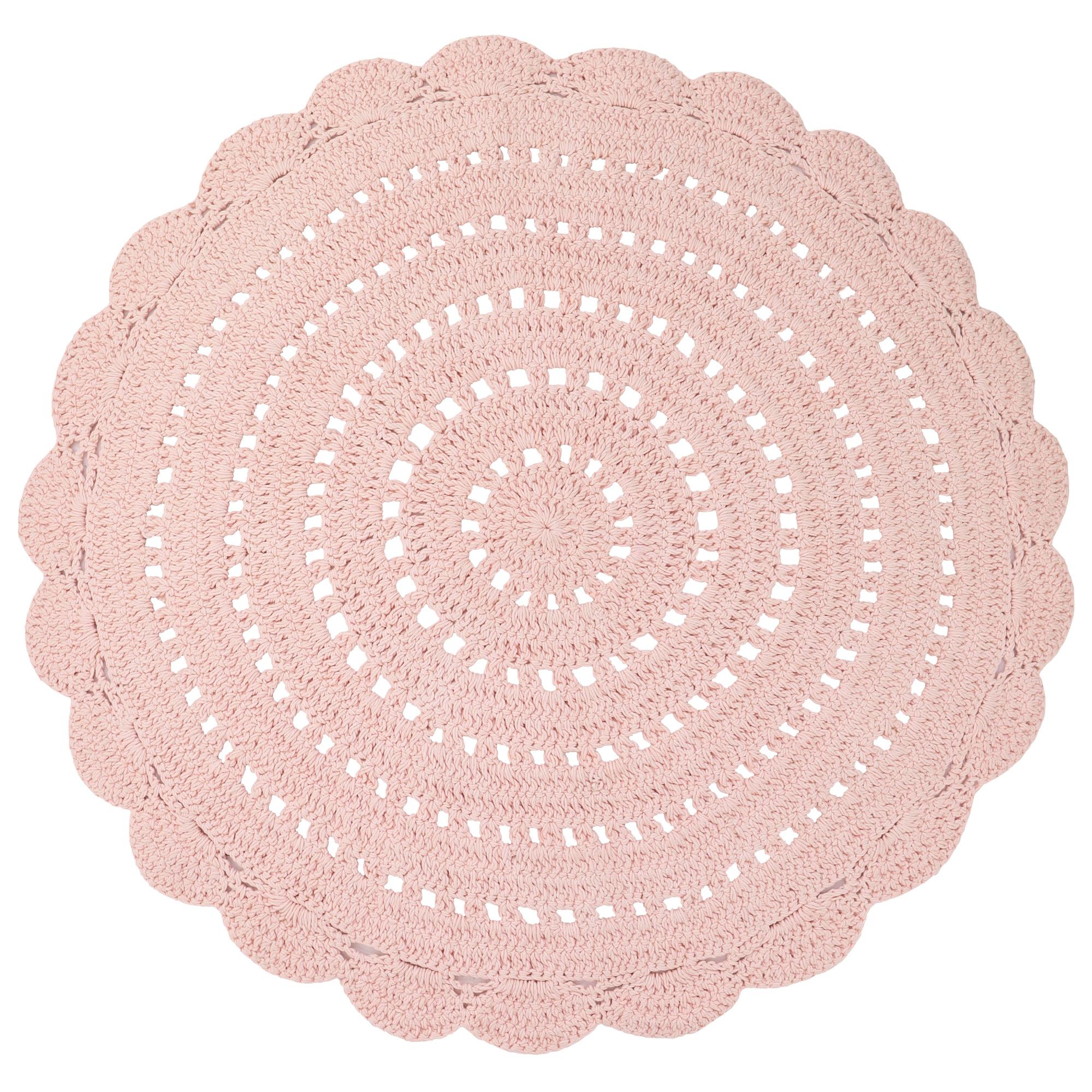 Tapis rose rond, l.120 x L.120 cm Diam.120 coton 1047453299 | Leroy Merlin