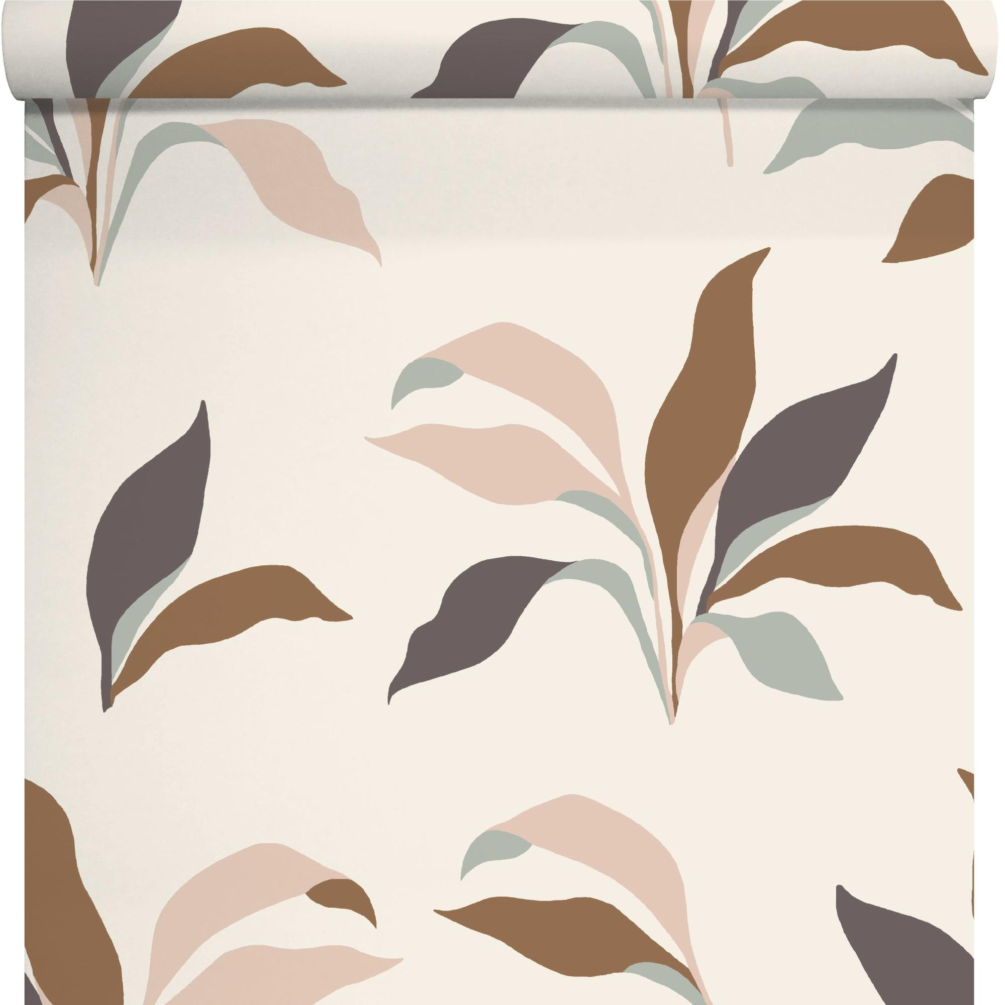 Papier Peint Intissé Arty Palmette Rose Leroy Merlin