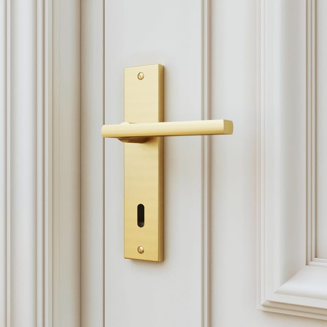 2 poignées de porte Lee trou de clé INSPIRE, alu entraxe 165 mm, laiton ... 2 poignées de porte Lee trou de clé INSPIRE, alu entraxe 165 mm, laiton ...