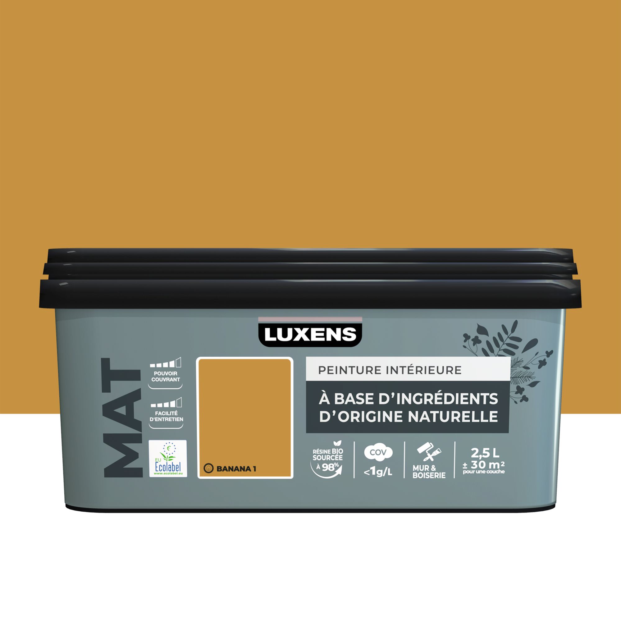 Peinture mur, boiserie banana 1 mat LUXENS Biosourcée 2.5l | Leroy Merlin Peinture mur, boiserie banana 1 mat LUXENS Biosourcée 2.5l | Leroy Merlin