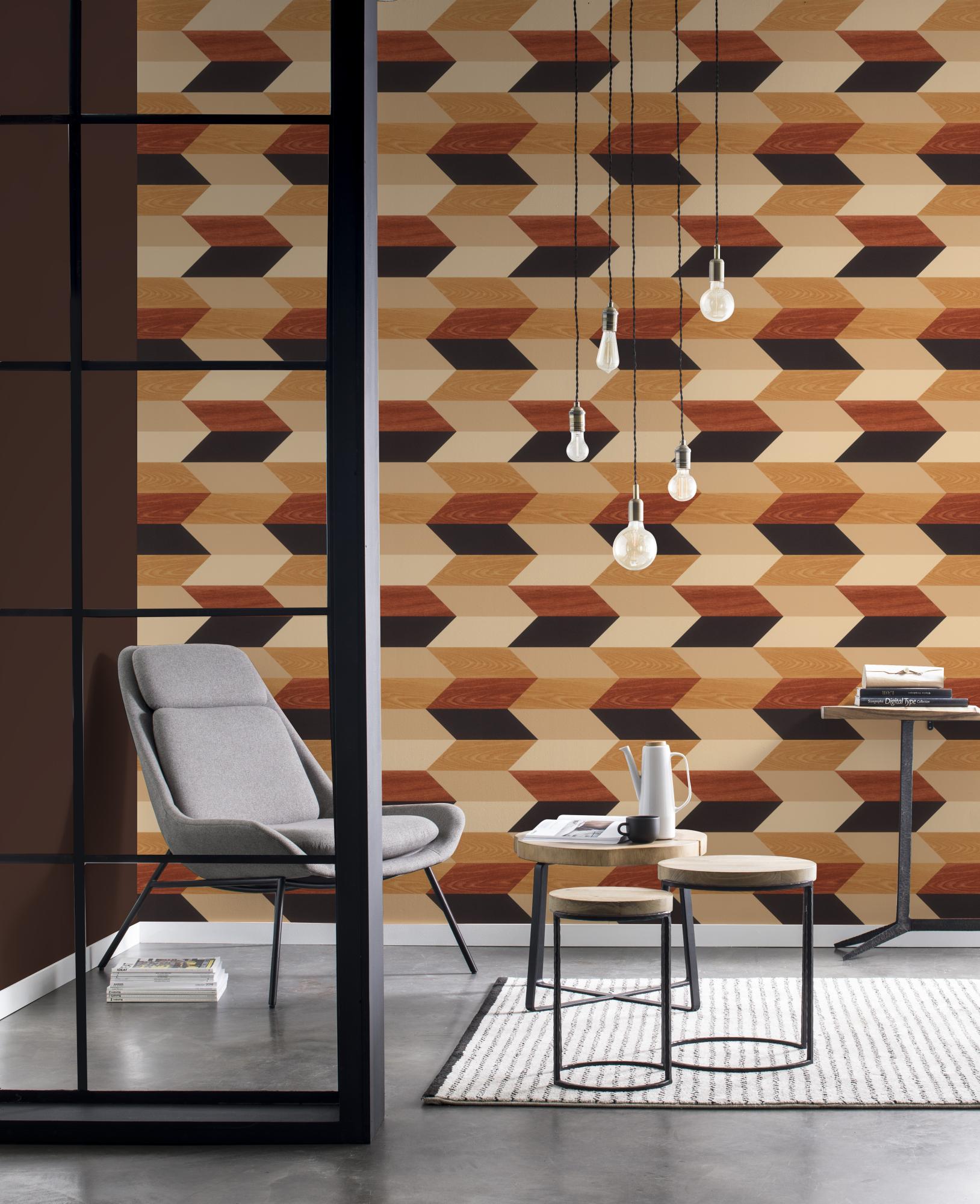 Papier peint direction bois marron | Leroy Merlin