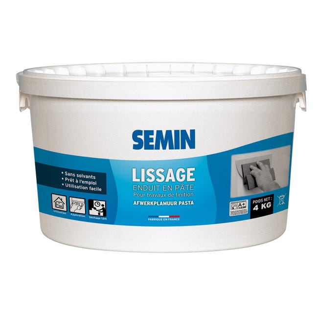 Enduit de lissage en pâte SEMIN blanc 4 kg | Leroy Merlin Enduit de lissage en pâte SEMIN blanc 4 kg | Leroy Merlin