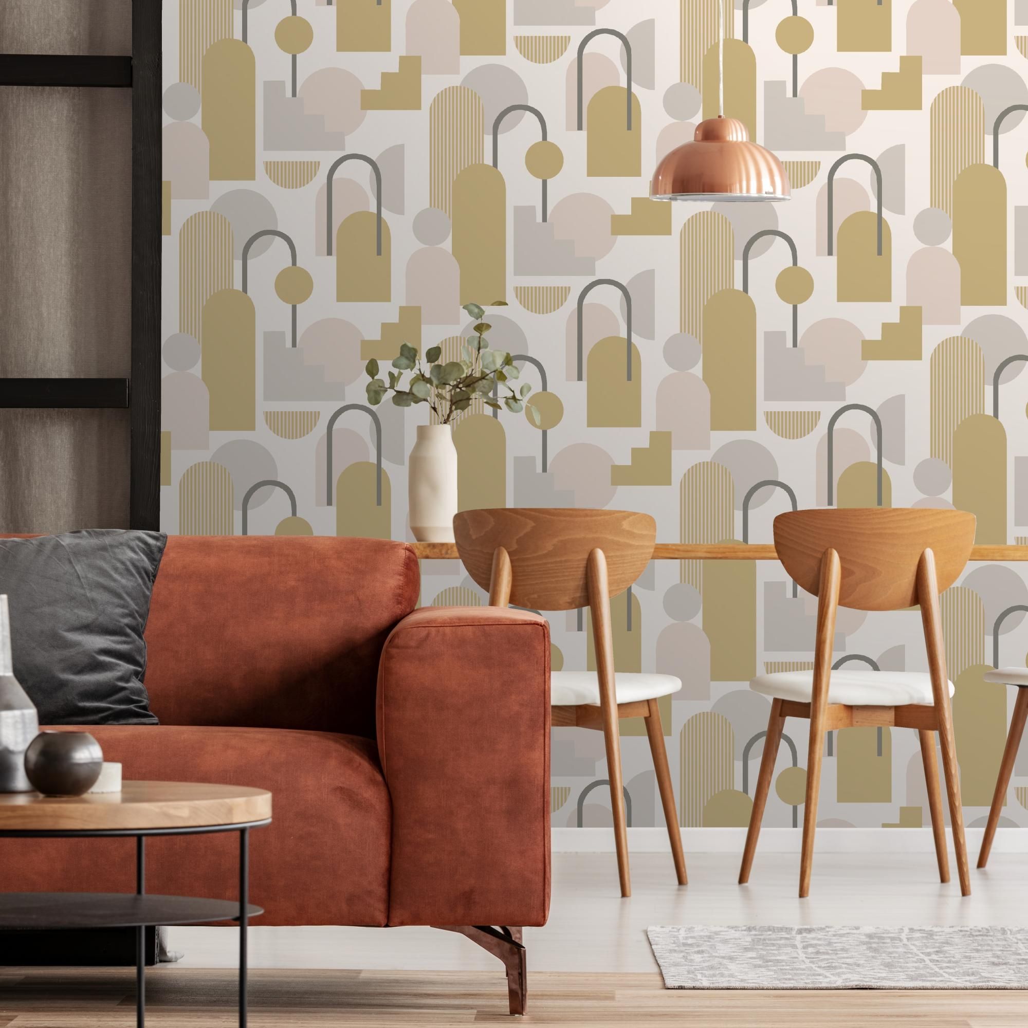 Papier Peint Vinyle Arty Arche Beige Leroy Merlin
