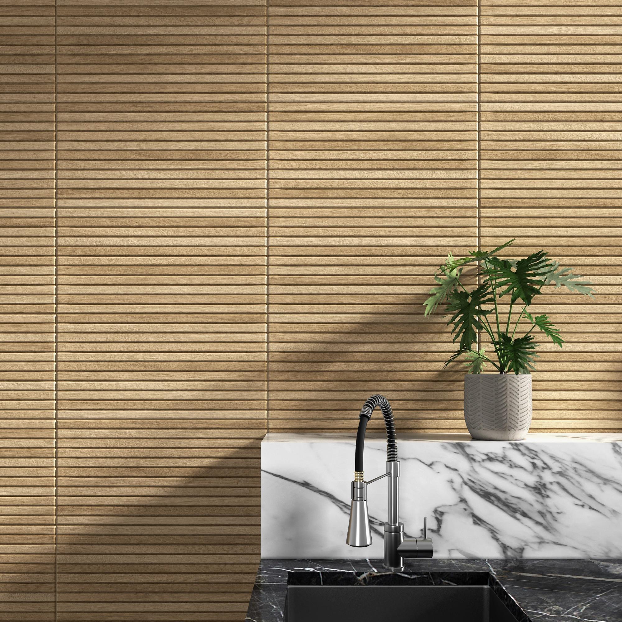 Carrelage mural effet bois naturel clair mat l.31 x L.61 cm Octobre ...