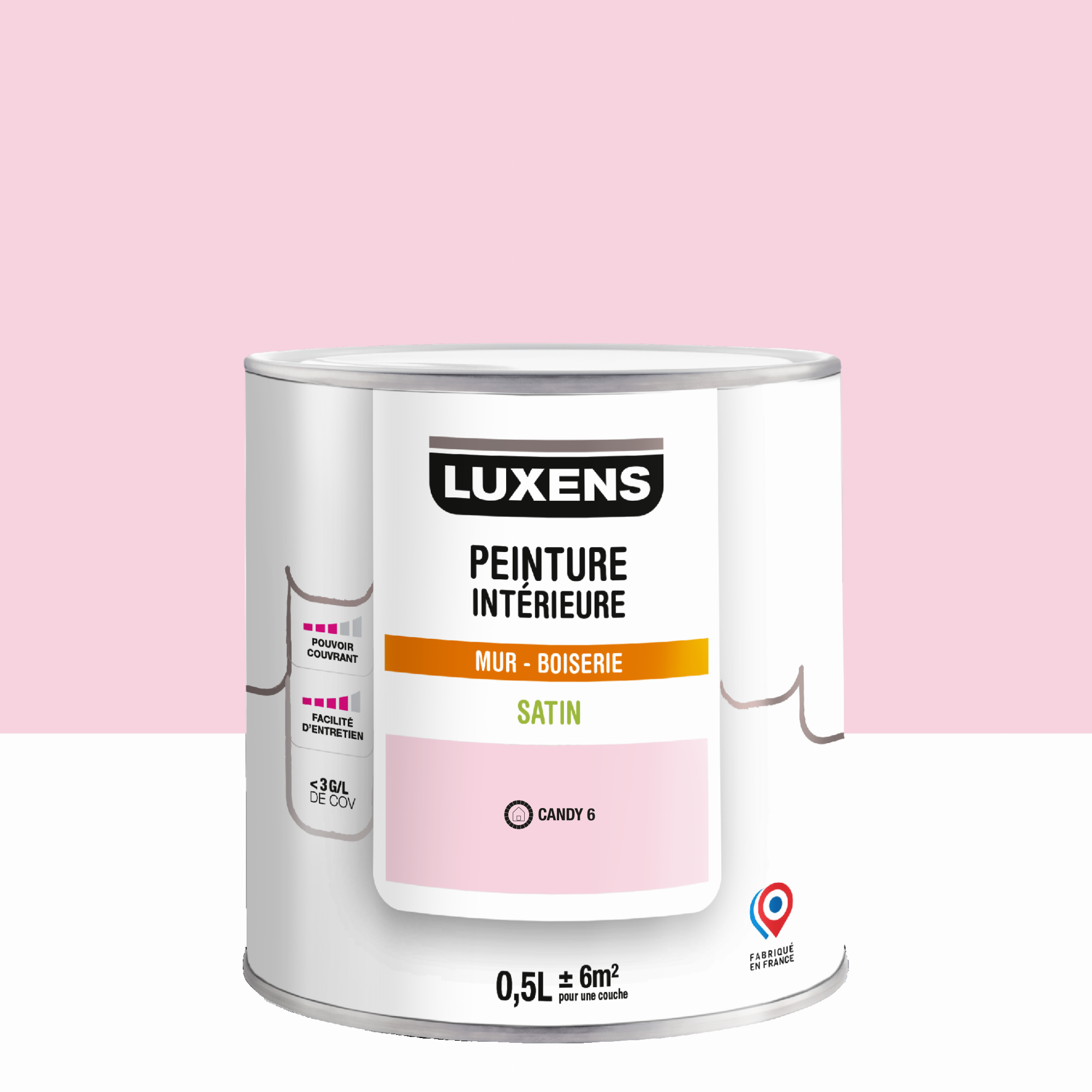 Peinture mur candy 6 satin LUXENS Murale 0.5l | Leroy Merlin