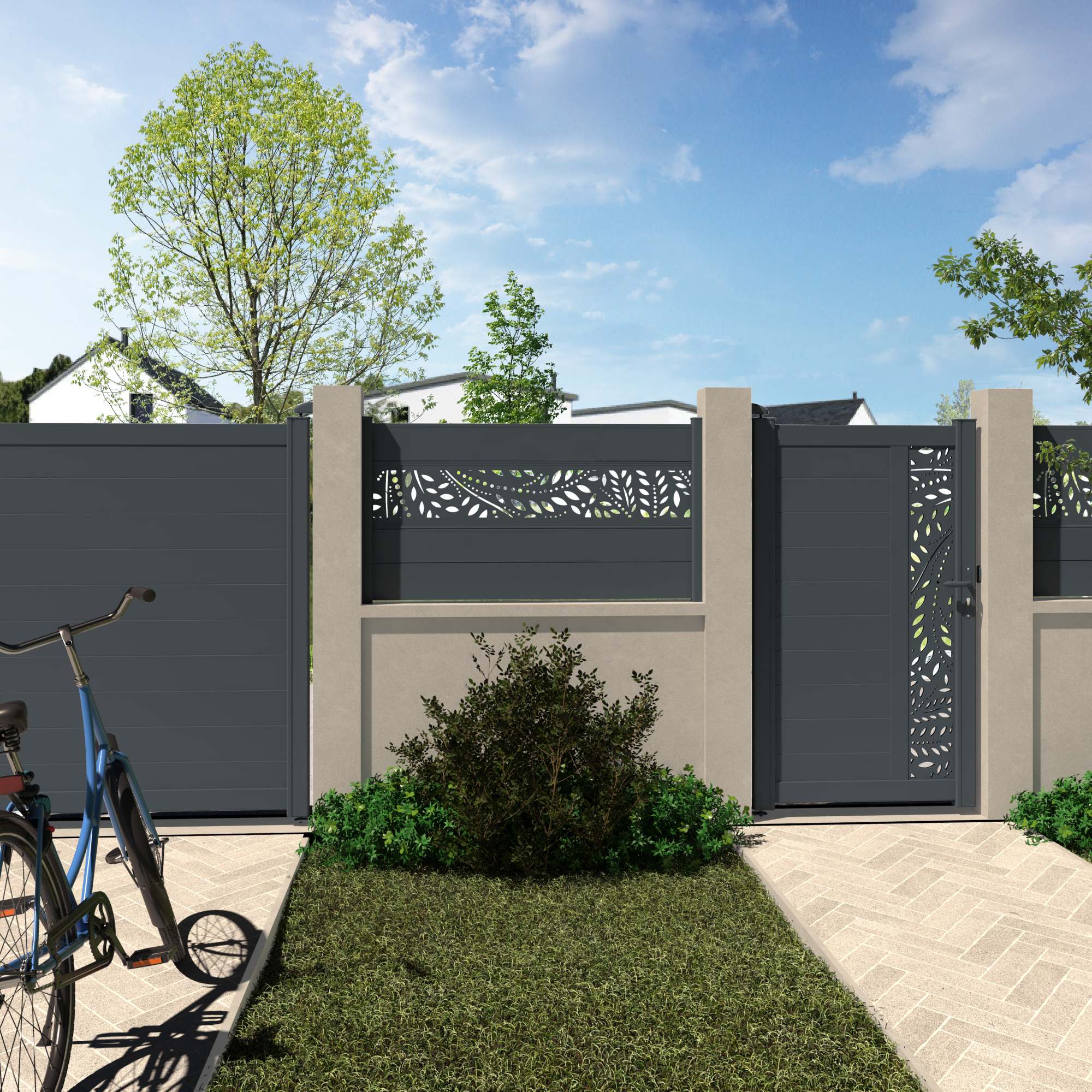 Portillon battant Mix'it décor sylva vertical gris, Klos up!, l.99 x H ...