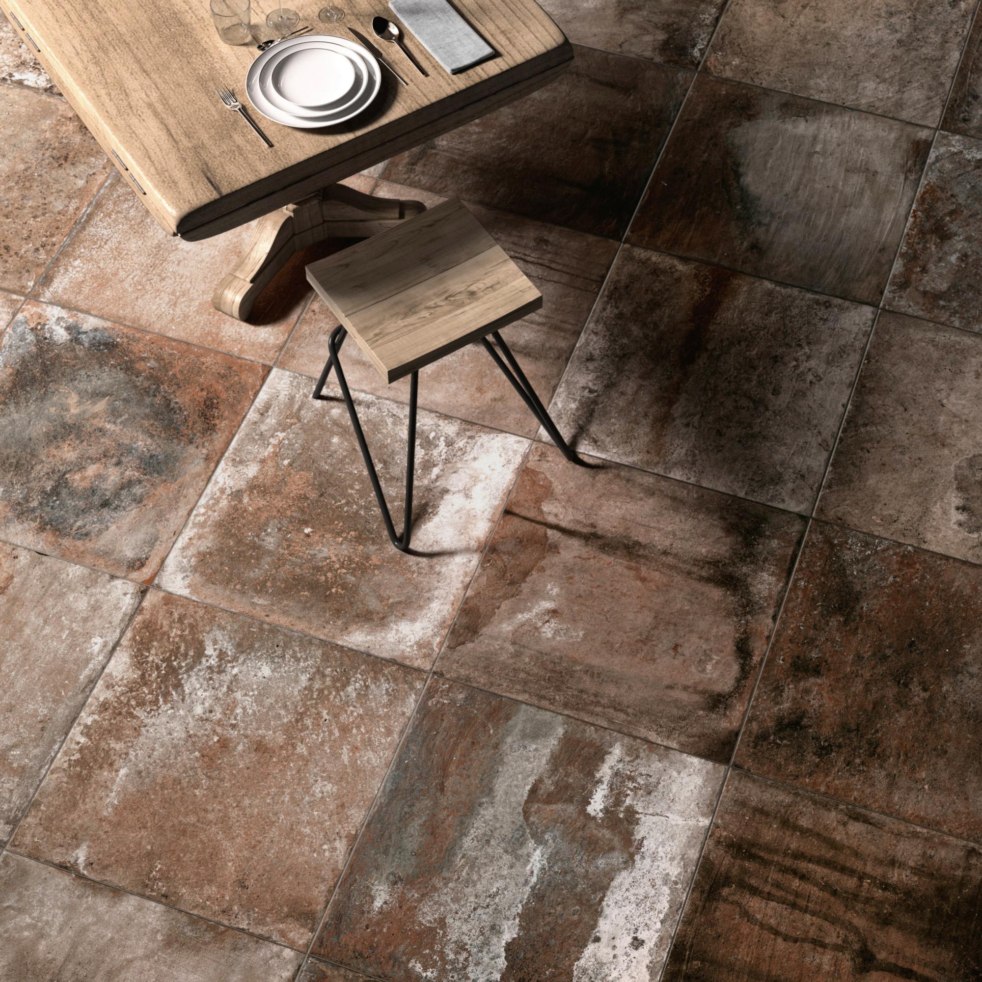 Carrelage sol / mur effet terre cuite marron Terre nuove l.60 x L.60 cm ...