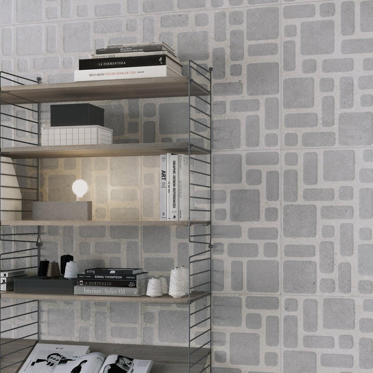 Carrelage sol effet pierre decor cold Highstone l.60 x L.60 cm SANT ...