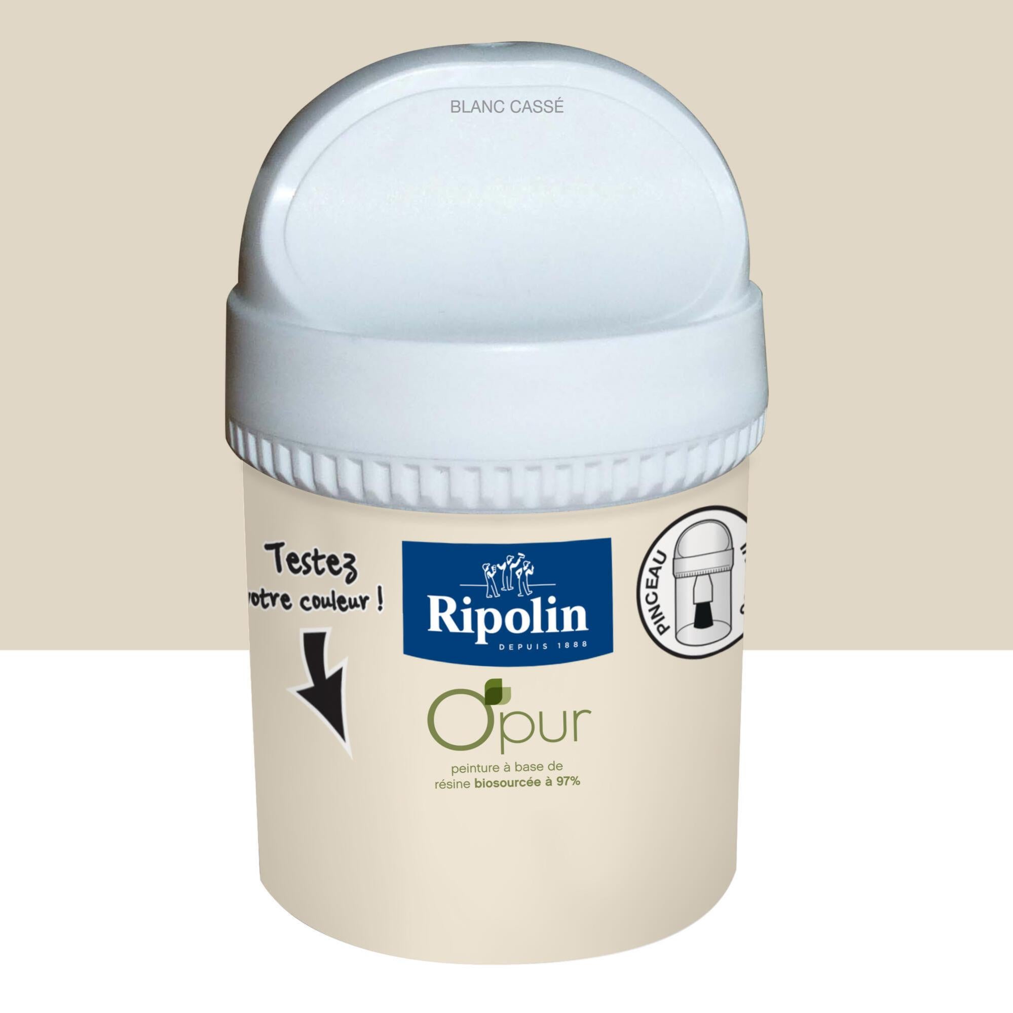 Testeur peinture blanc casse satiné O'pur RIPOLIN 75 ml | Leroy Merlin
