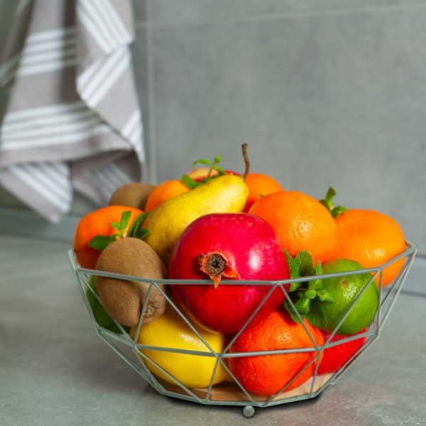 Corbeille à fruits acier vert H.10 x l.26 x P.26 cm | Leroy Merlin