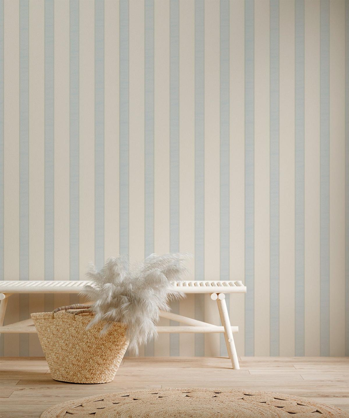 Papier peint intissé Grand classic rayure bleu | Leroy Merlin